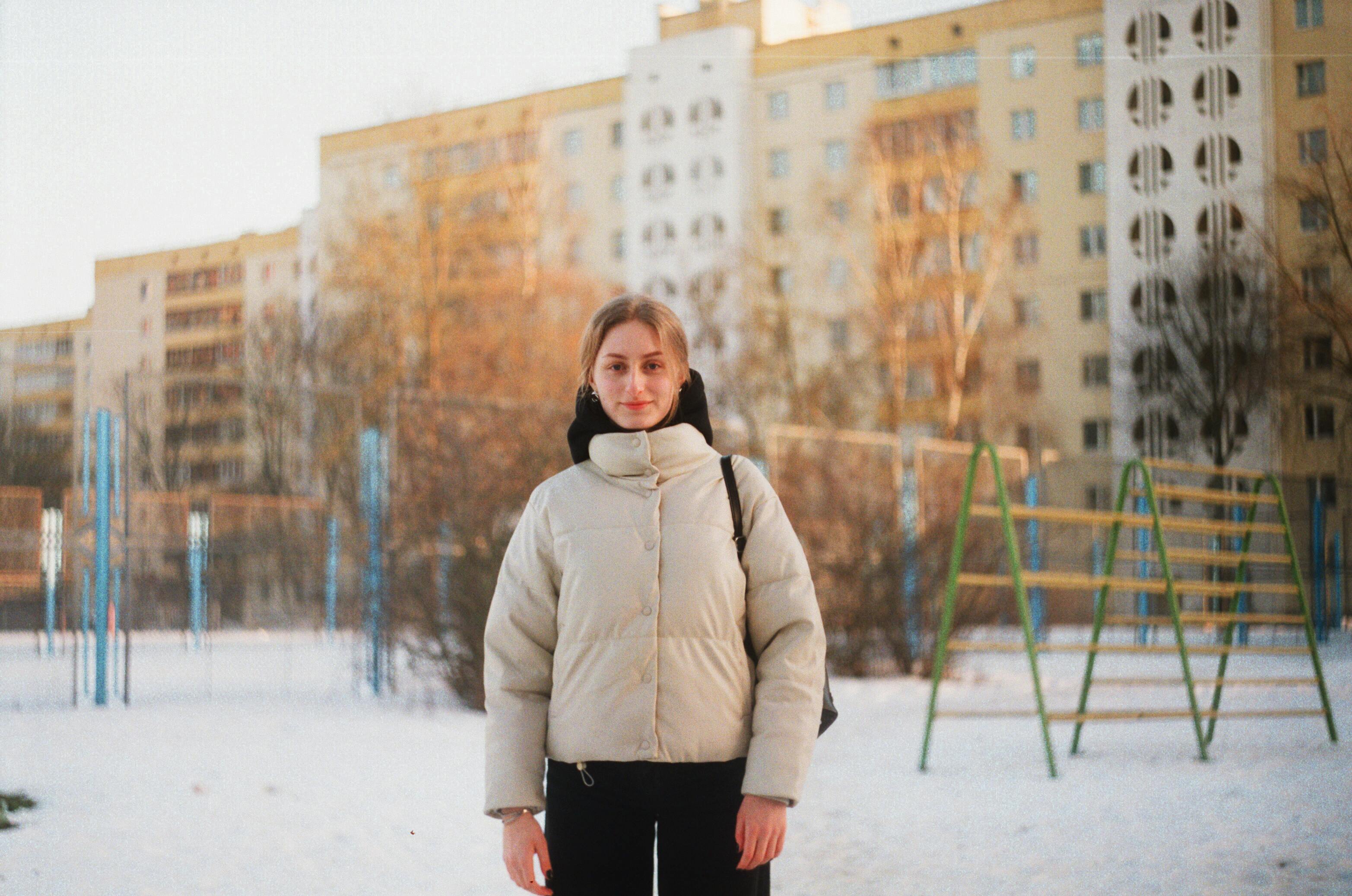 A Person in a Red Puffer Jacket · Free Stock Photo