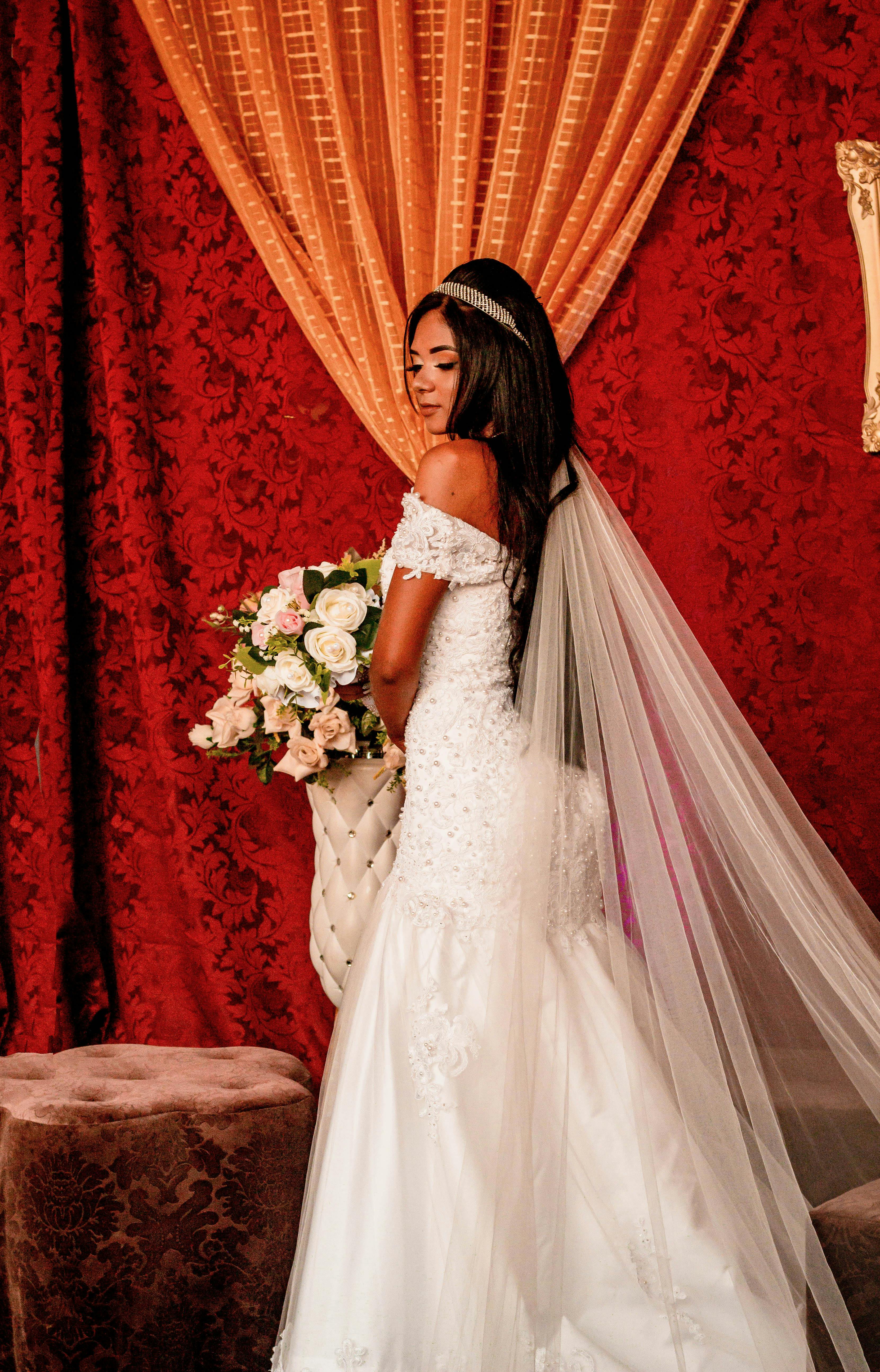 A Woman in Her Wedding Dress · Free Stock Photo