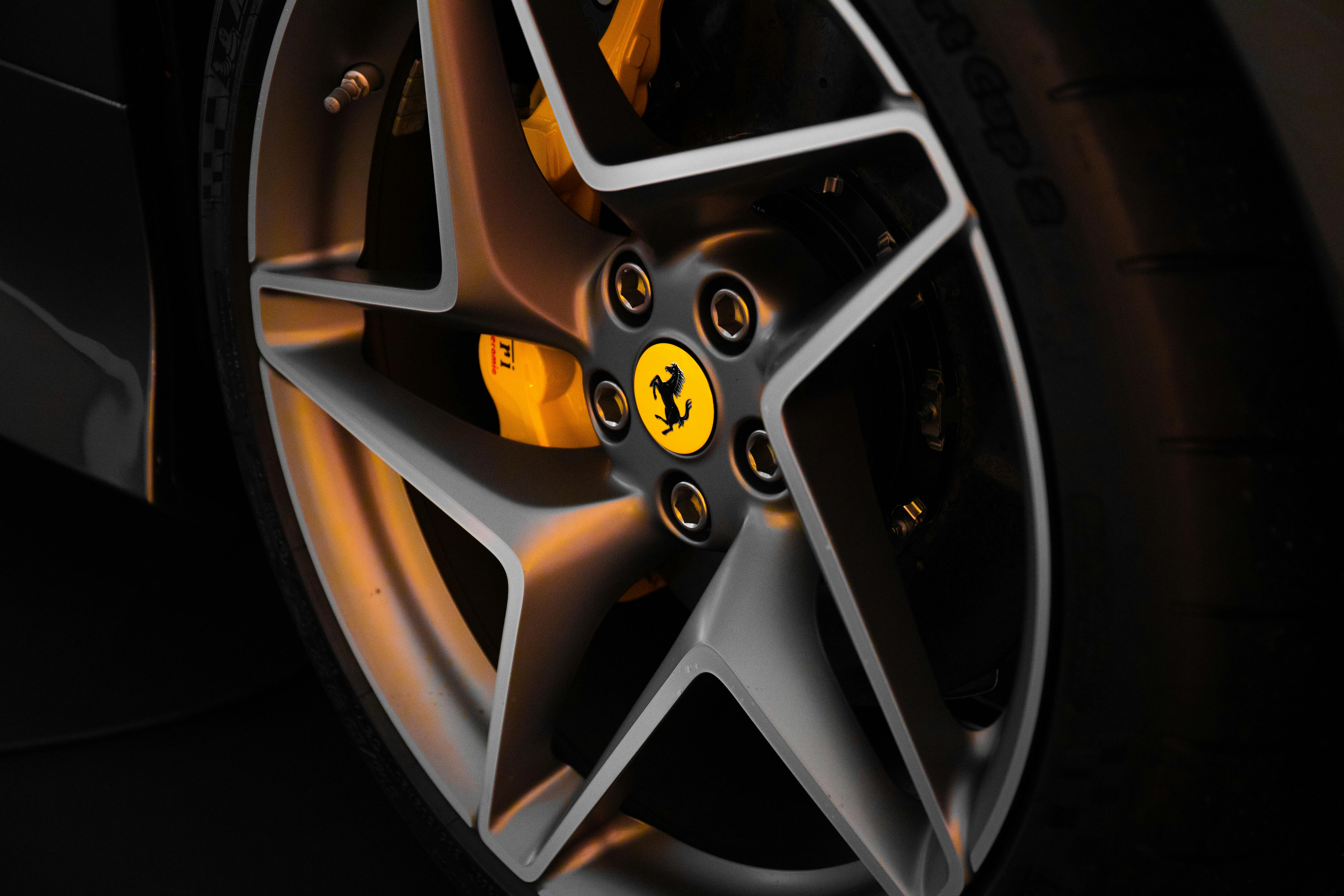 Close-Up Photo of Ferrari Rim · Free Stock Photo