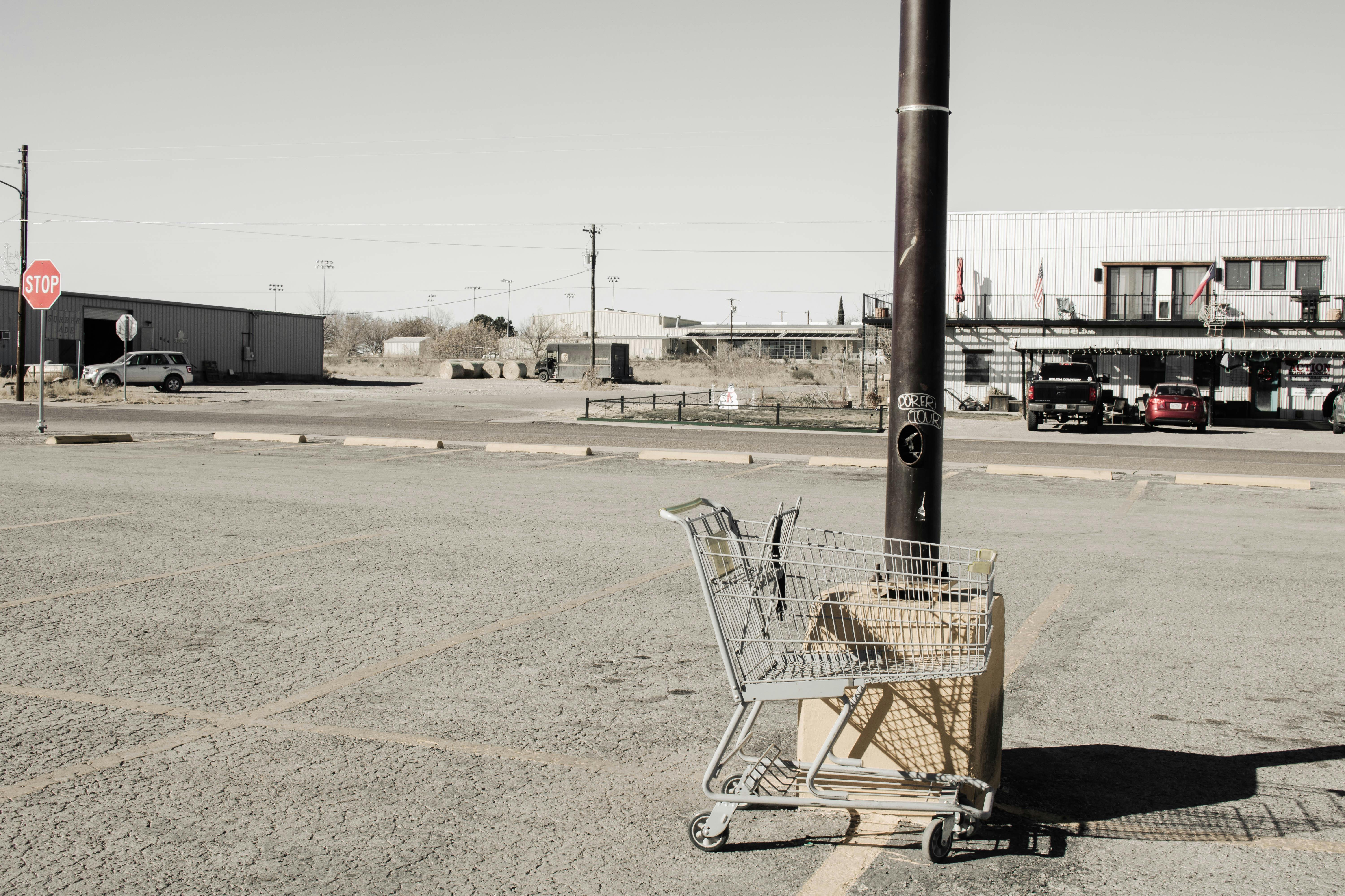 A Shopping cart Beside a Lamp Post · Free Stock Photo
