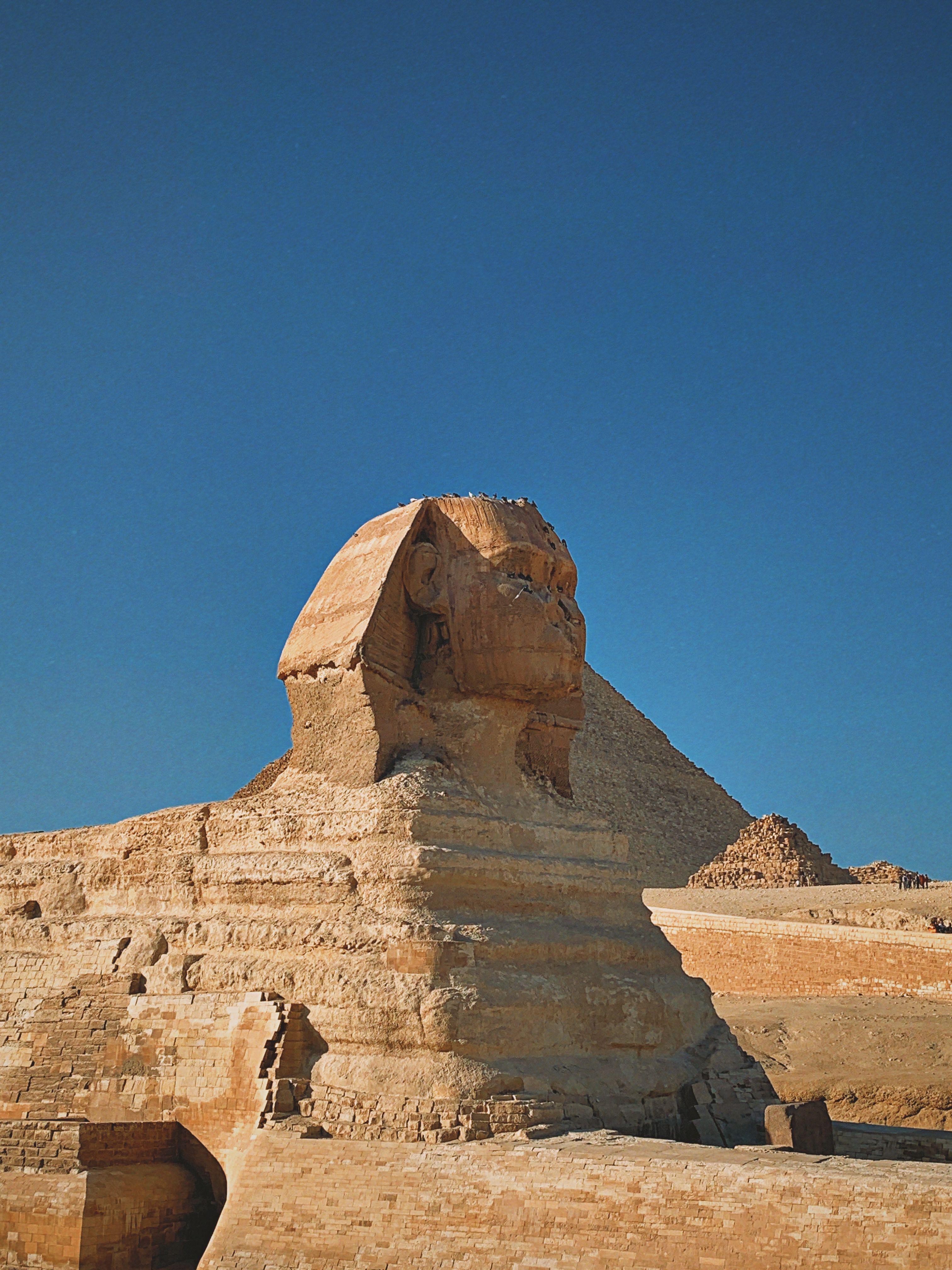 Grayscale Photo of the Great Sphinx of Giza · Free Stock Photo