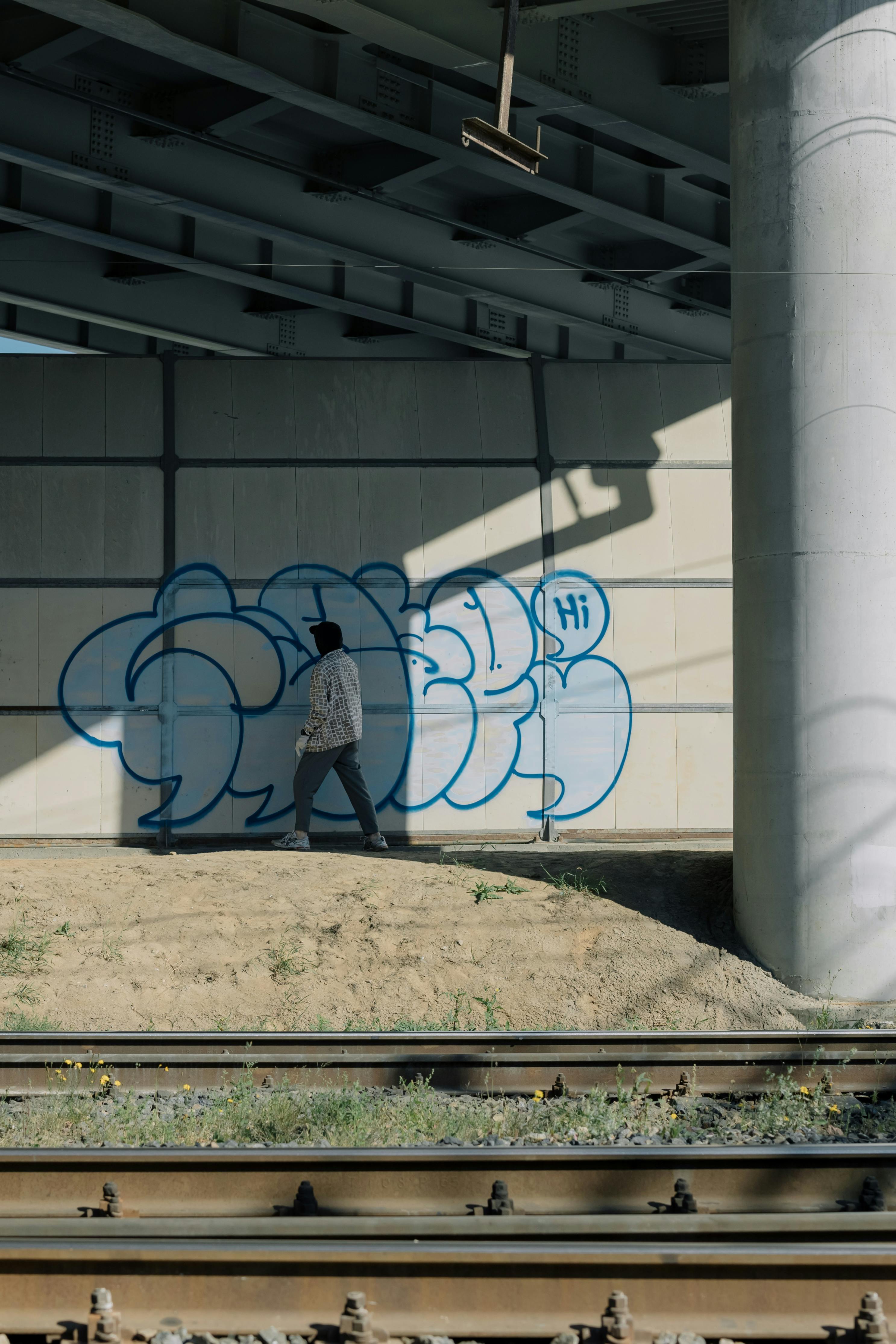 Person Doing Graffiti on Wall · Free Stock Photo