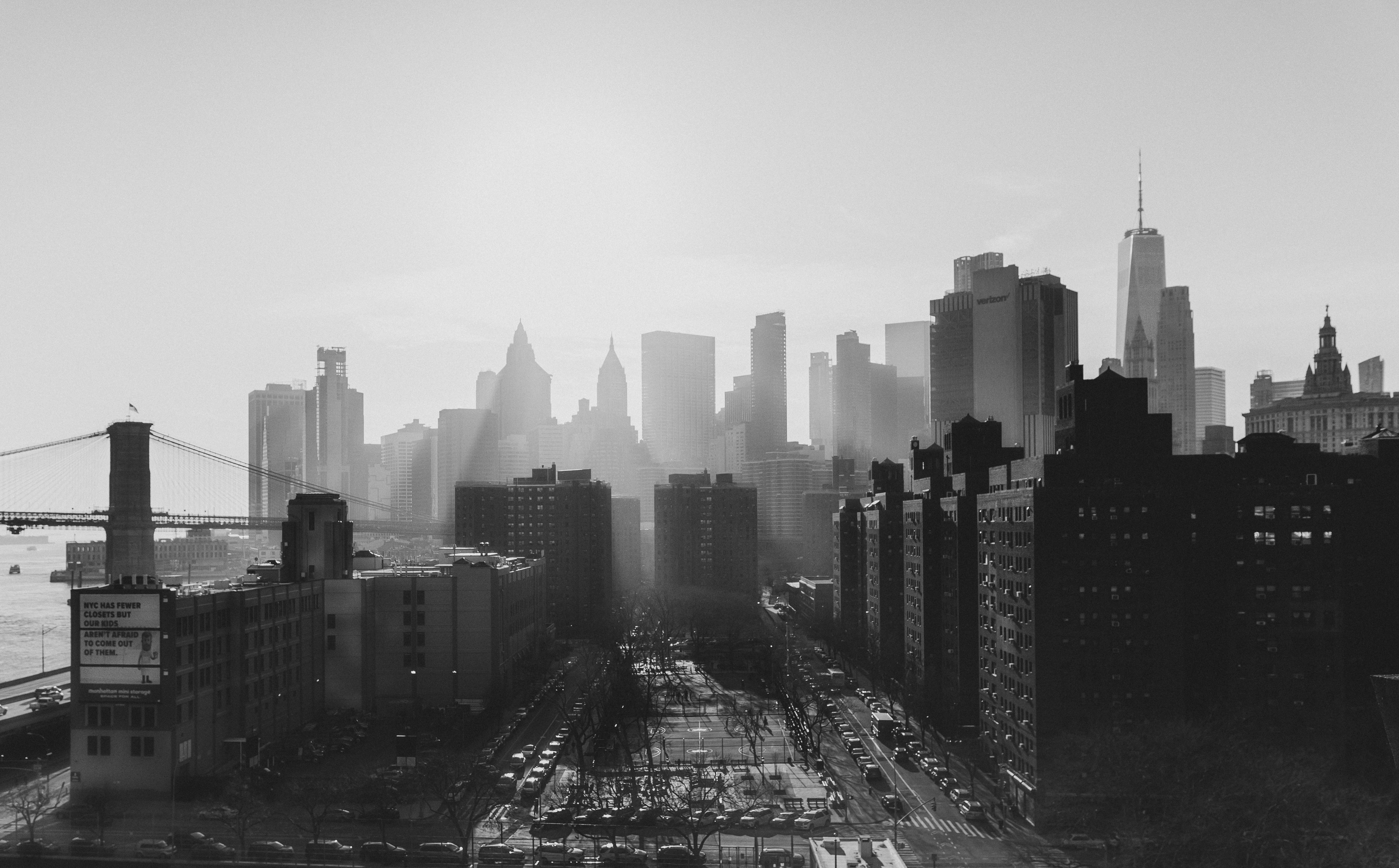 A Grayscale Photo of Buildings in New York City · Free Stock Photo