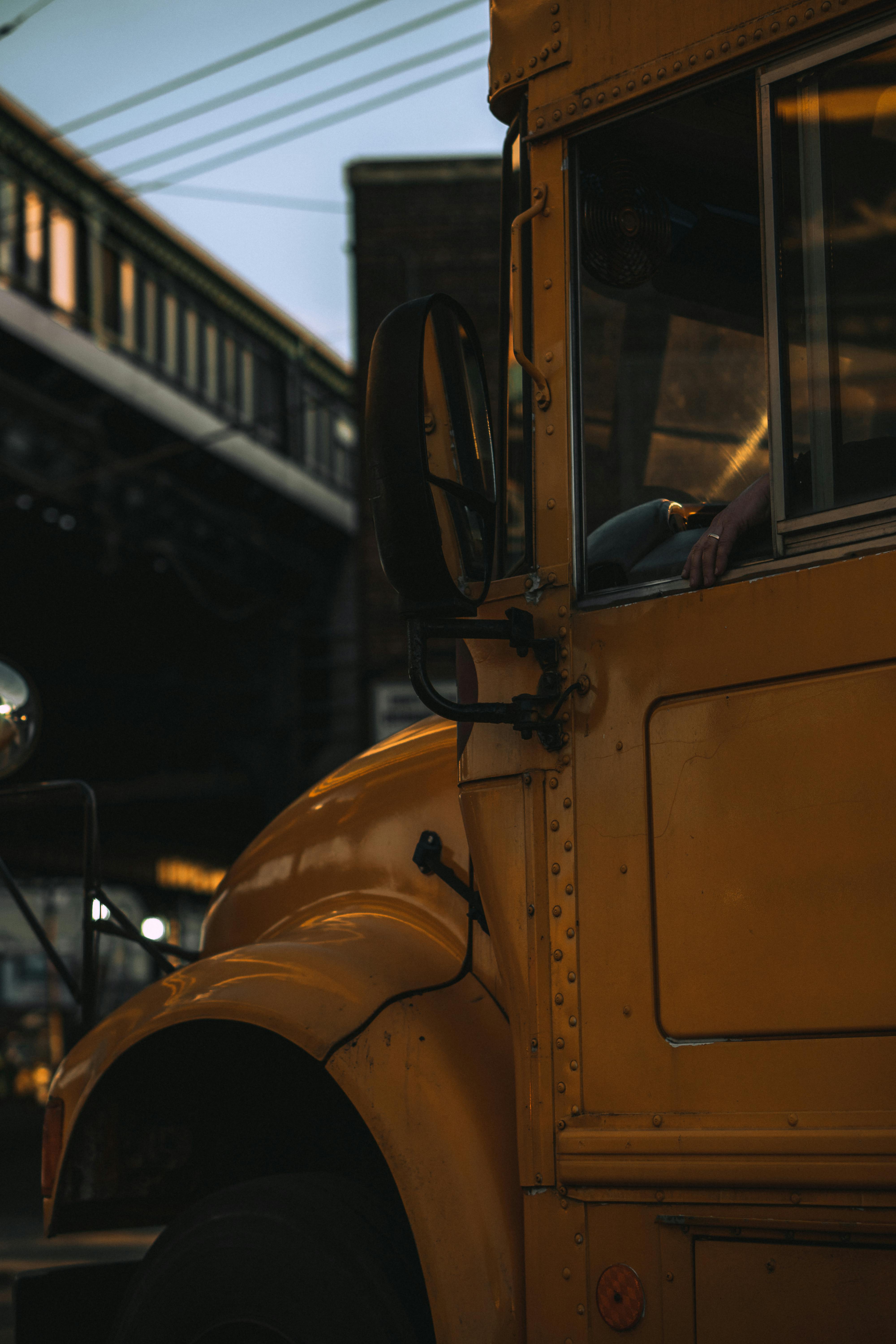 Drivers Side Window of a School Bus · Free Stock Photo
