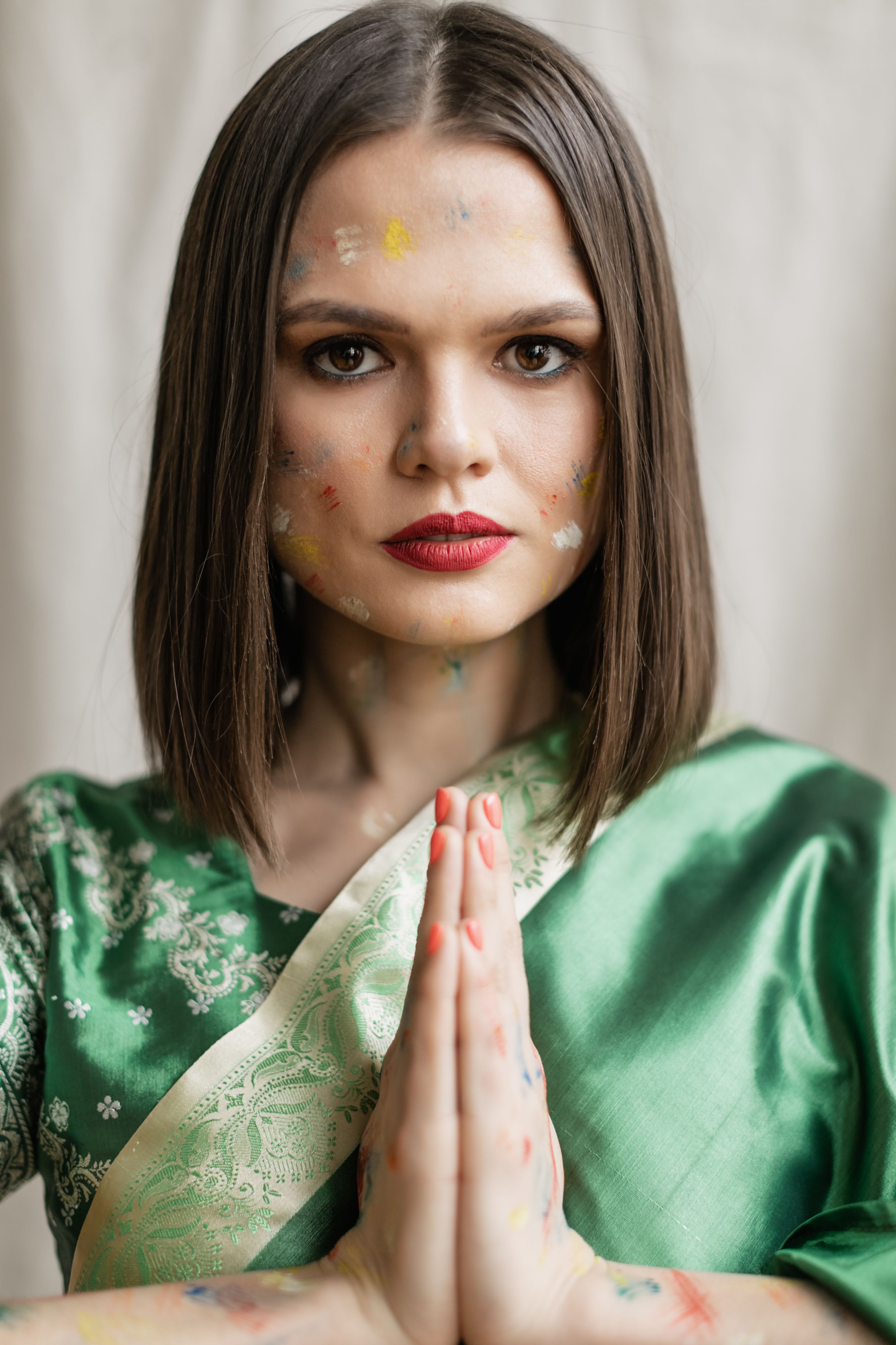 Beautiful Woman Folding Her Hands · Free Stock Photo
