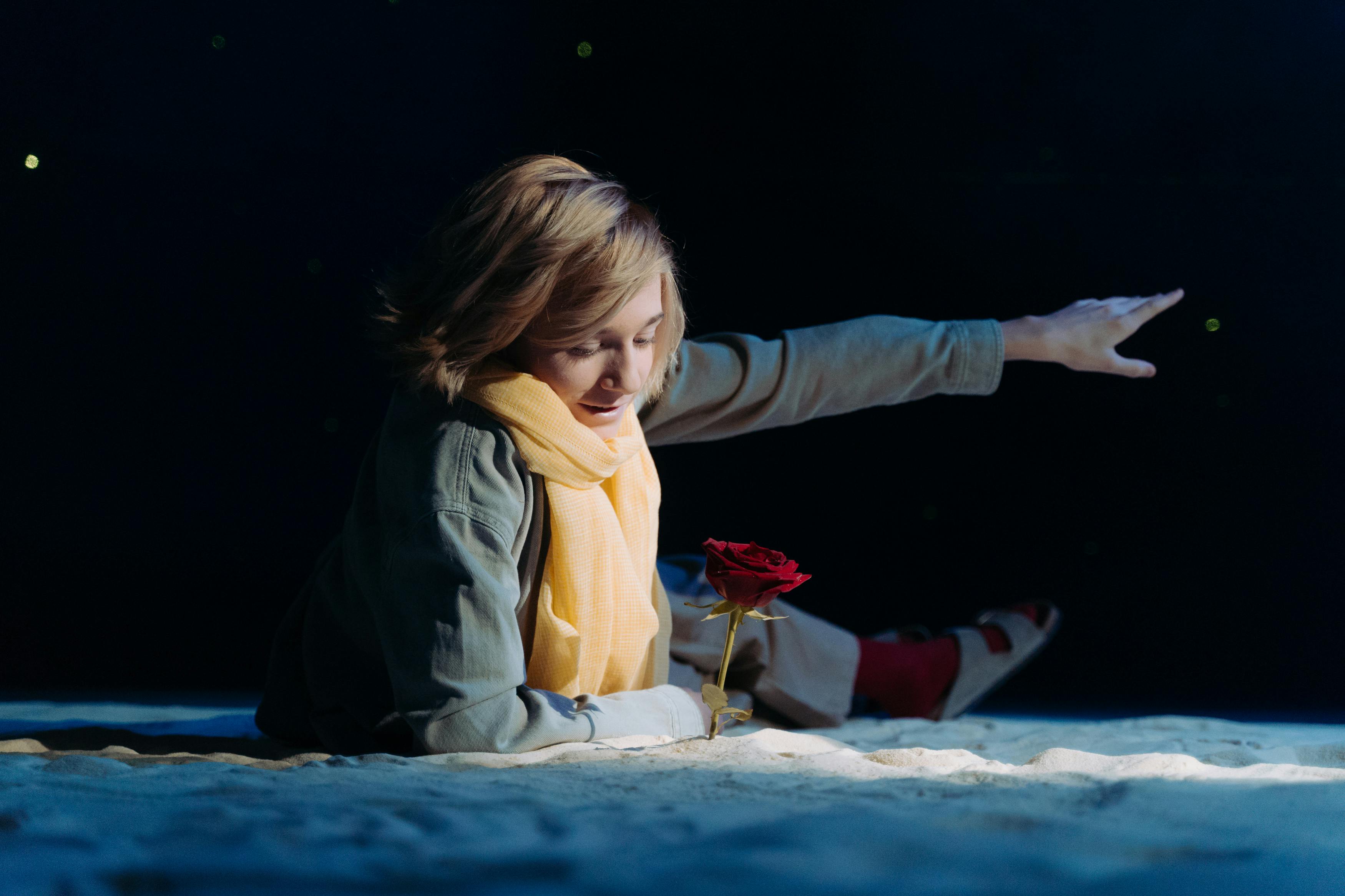 Little Prince Cosplay with Red Rose · Free Stock Photo