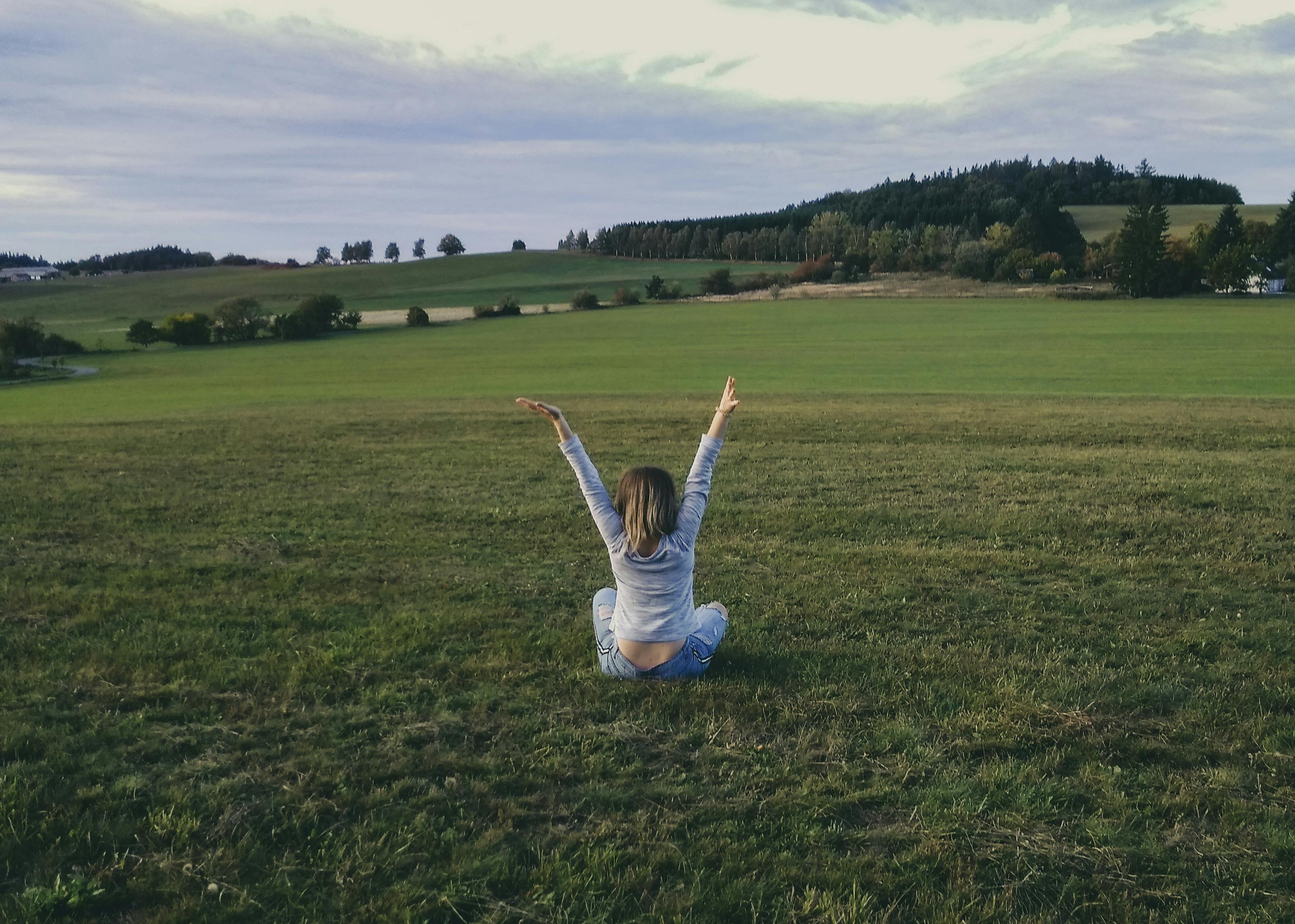 Two Women Running in the Field · Free Stock Photo