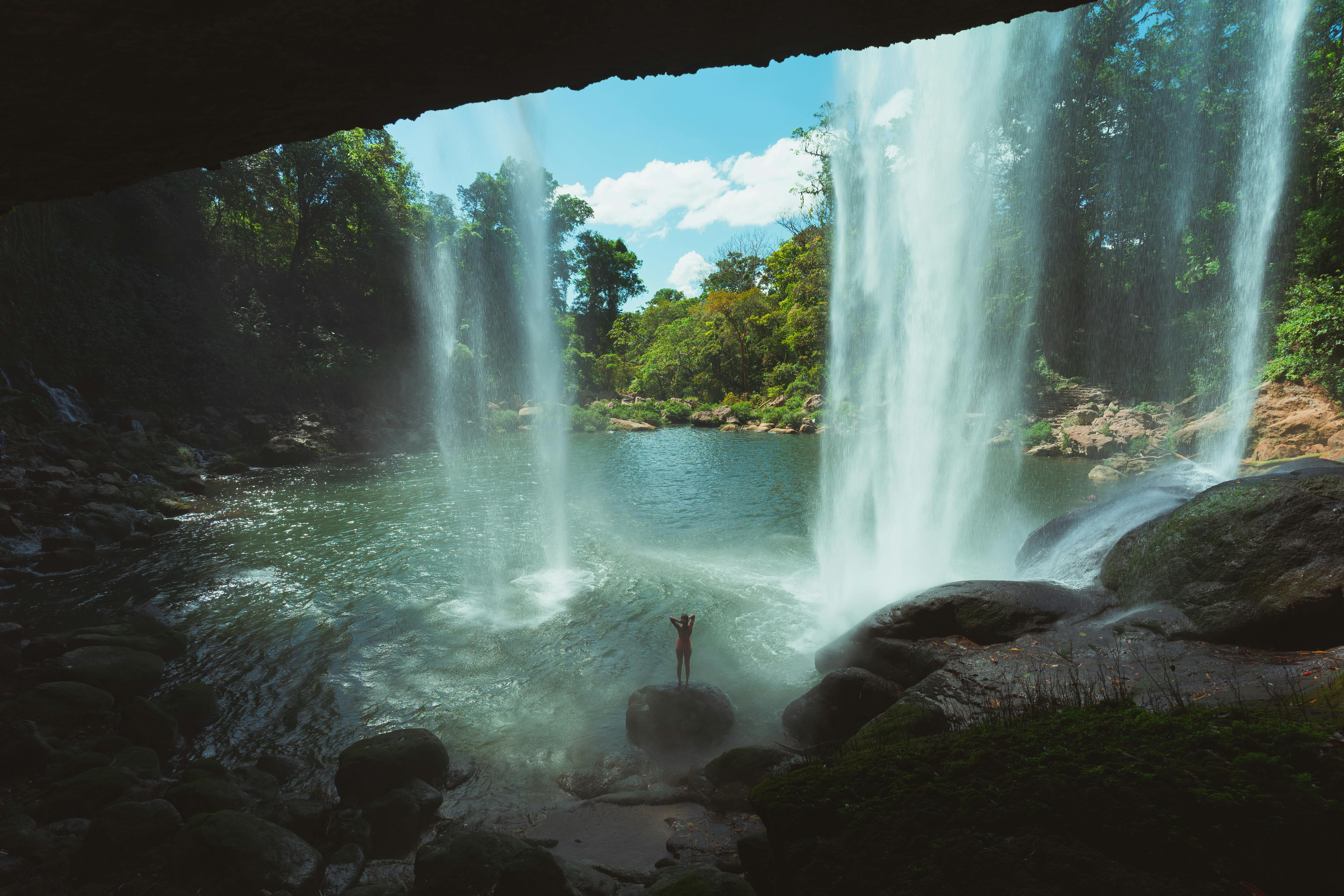 A Waterfall Plunging in a River · Free Stock Photo