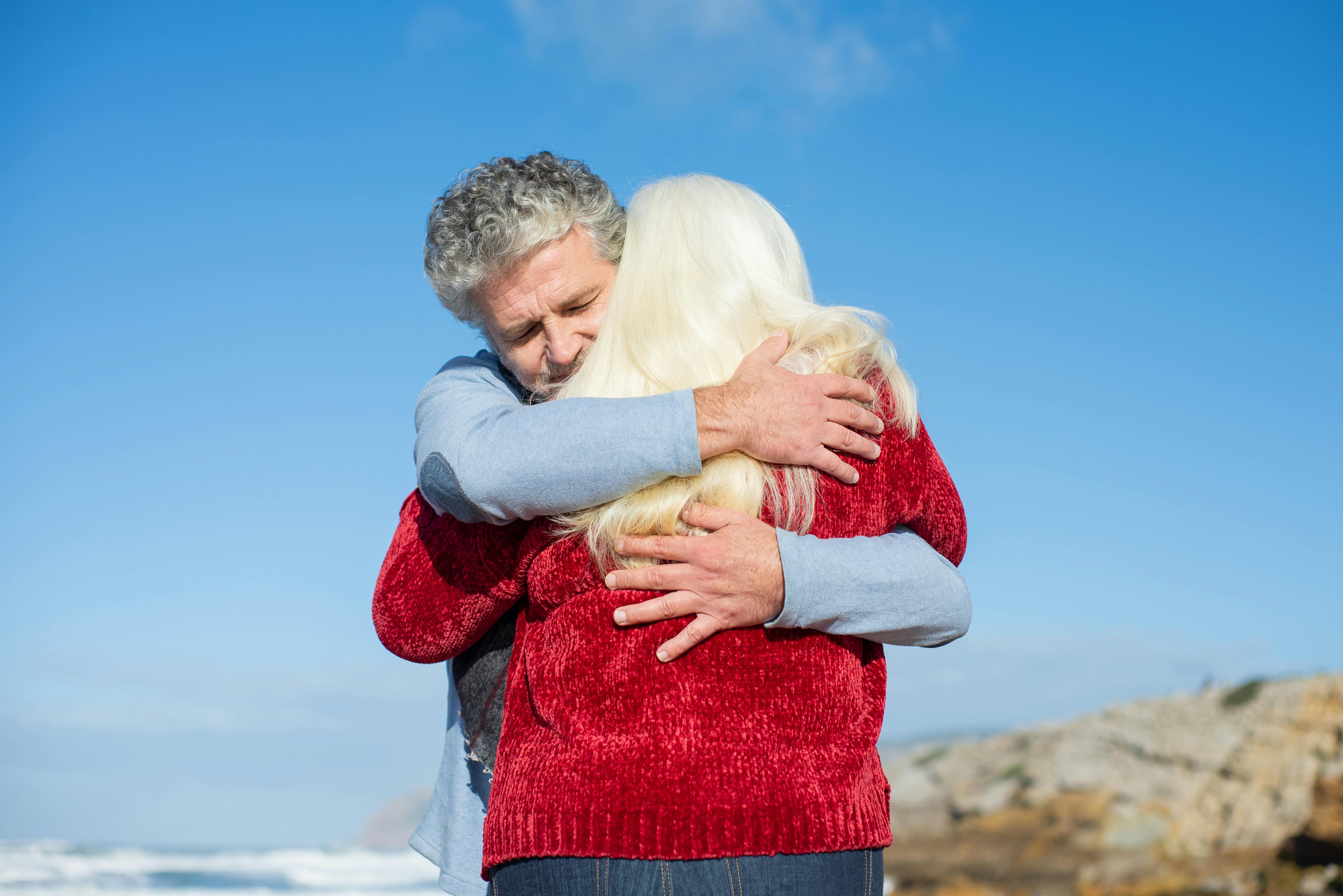 Romantic Elderly Couple Hugging Each Other · Free Stock Photo