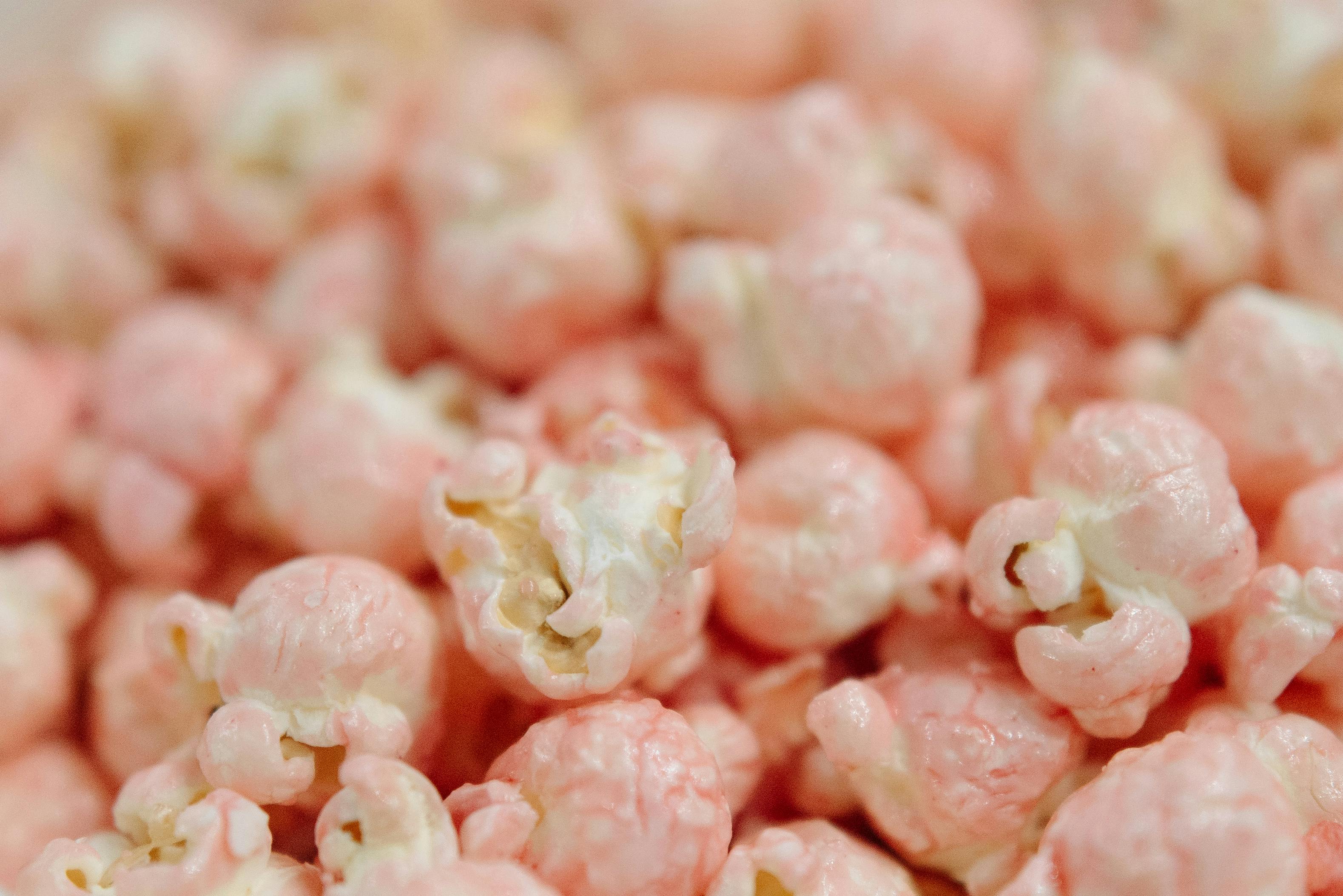 A Close-Up Shot of Pink Popcorn · Free Stock Photo