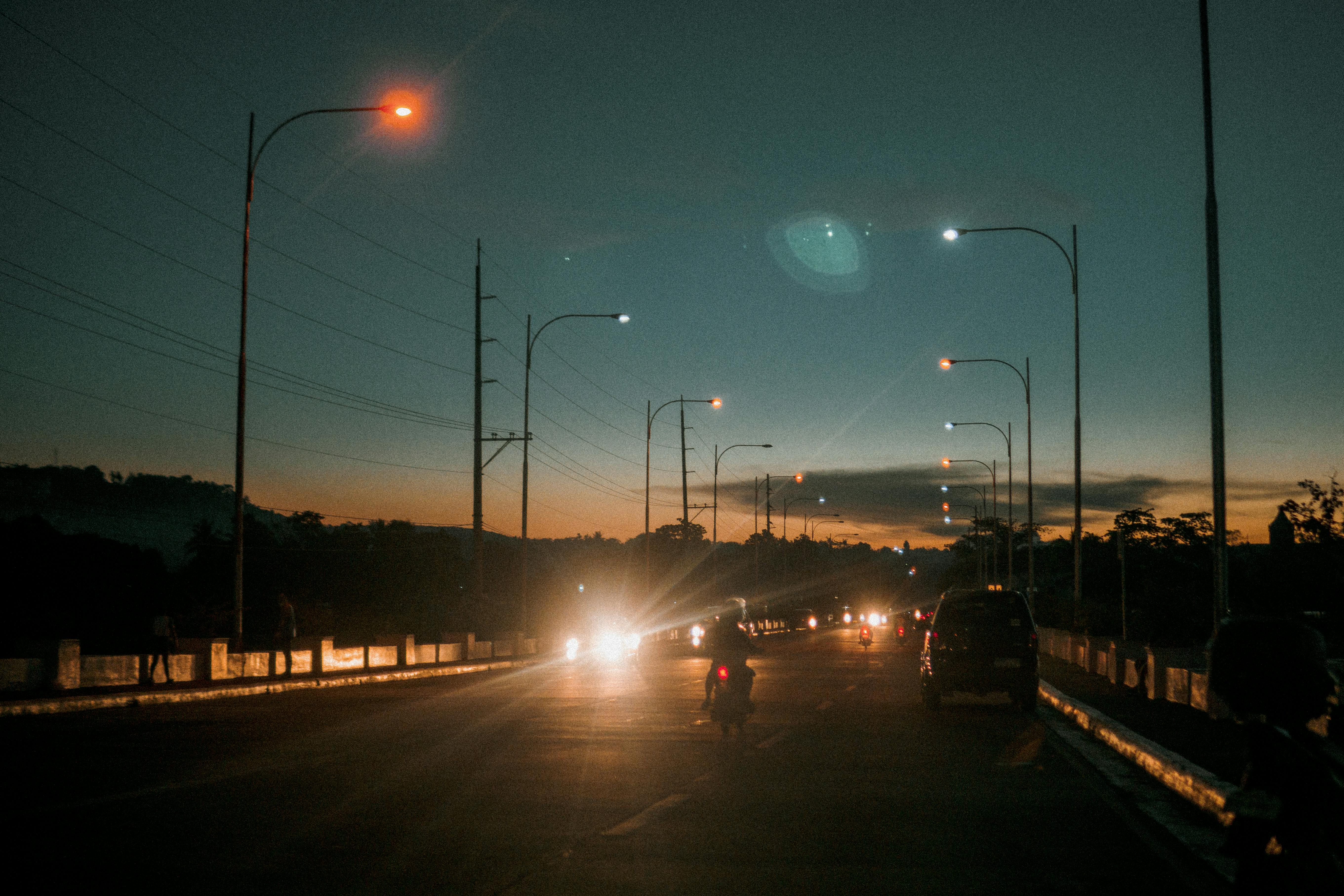 Vehicles on the Road at Night · Free Stock Photo