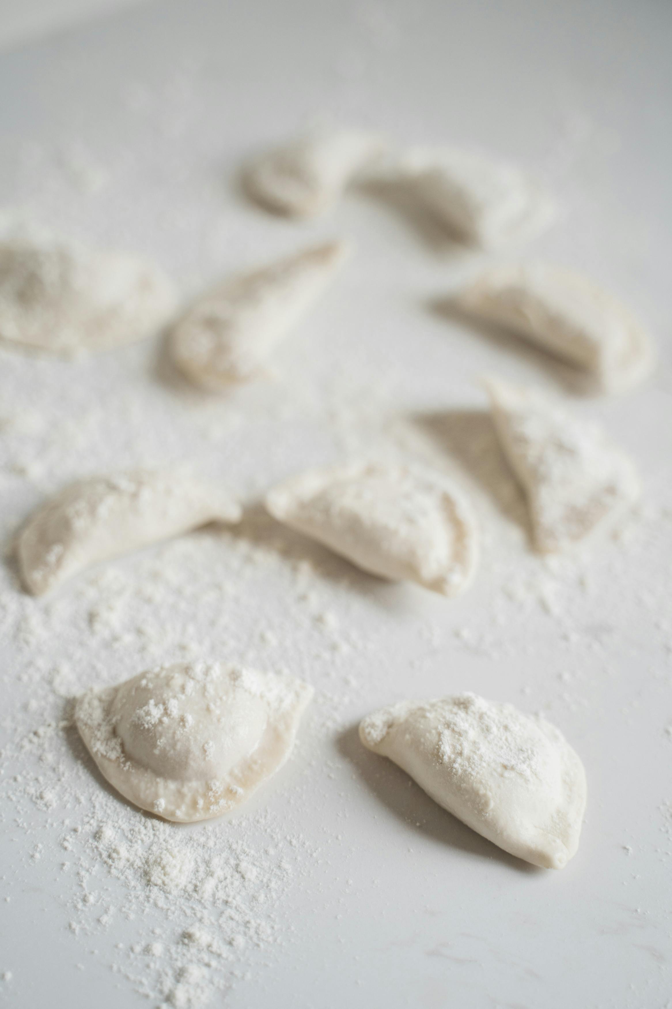 White Dumplings on White Background · Free Stock Photo