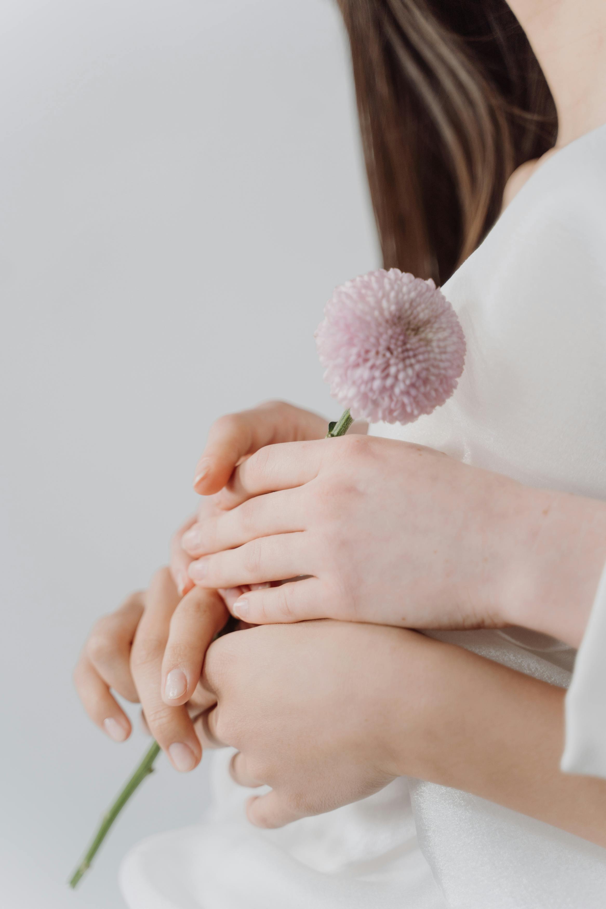 Hand Holding White Flowers · Free Stock Photo