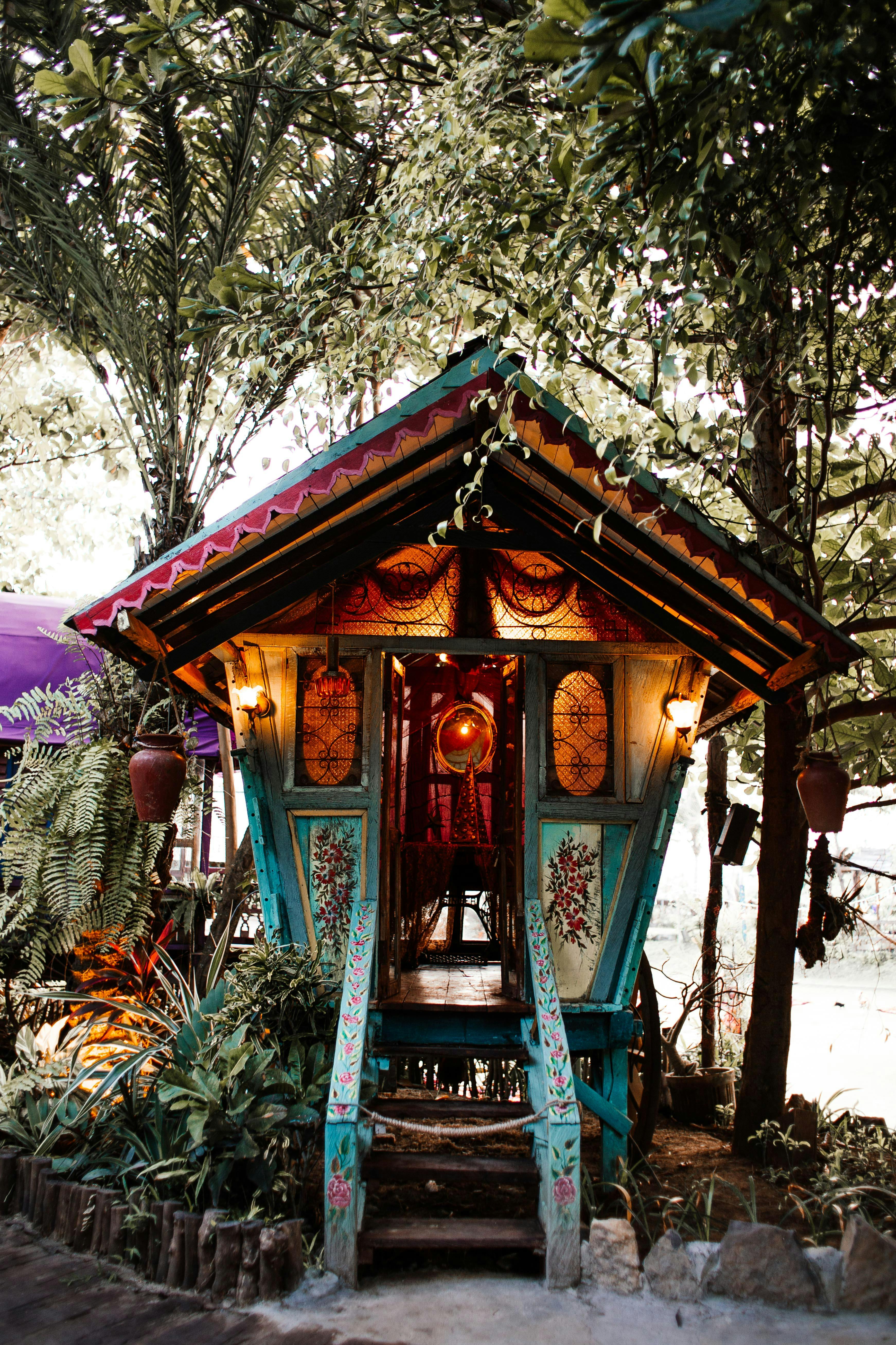 Colorful Shrine Among Trees · Free Stock Photo