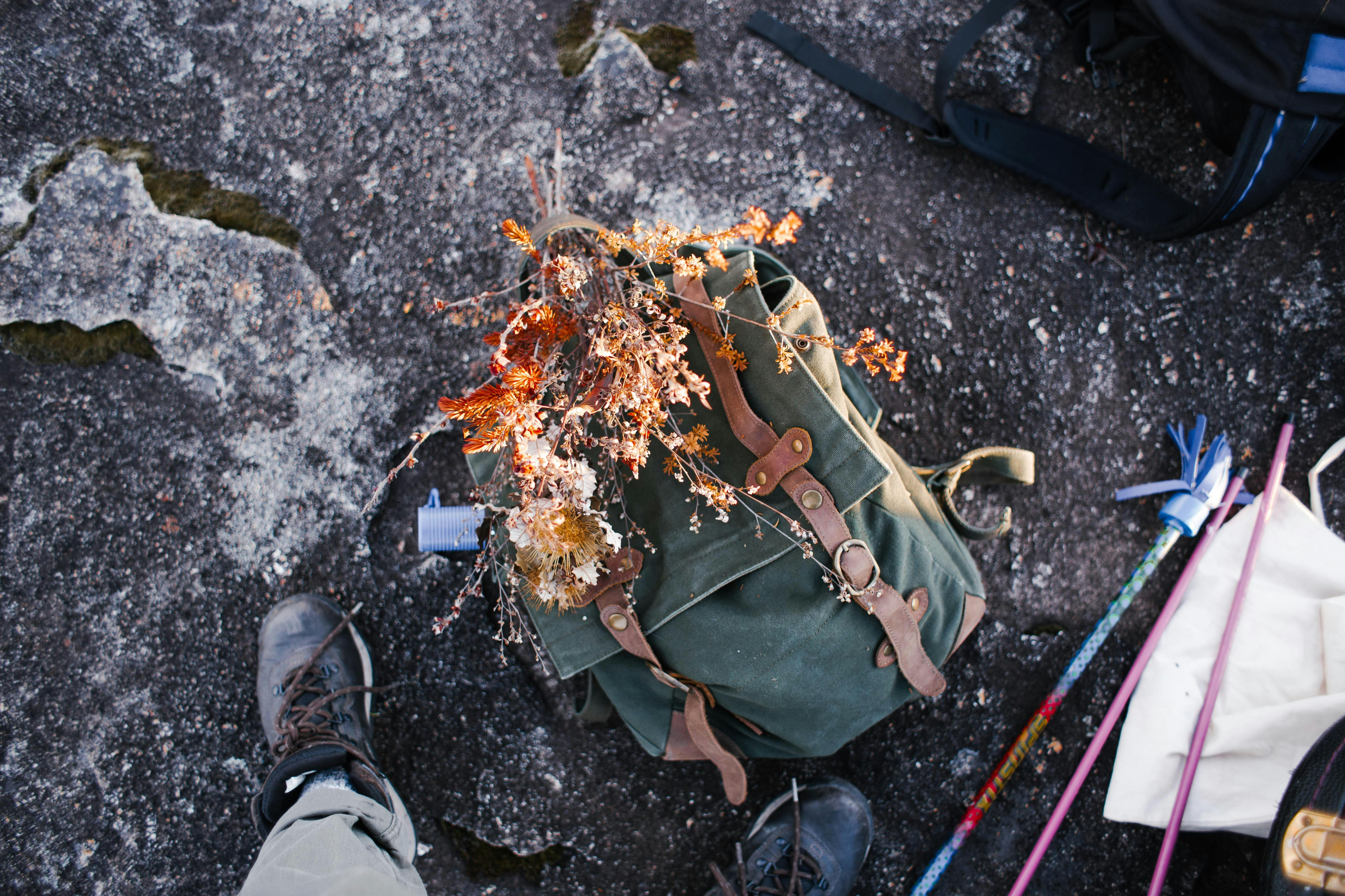A Backpack on a Rock · Free Stock Photo