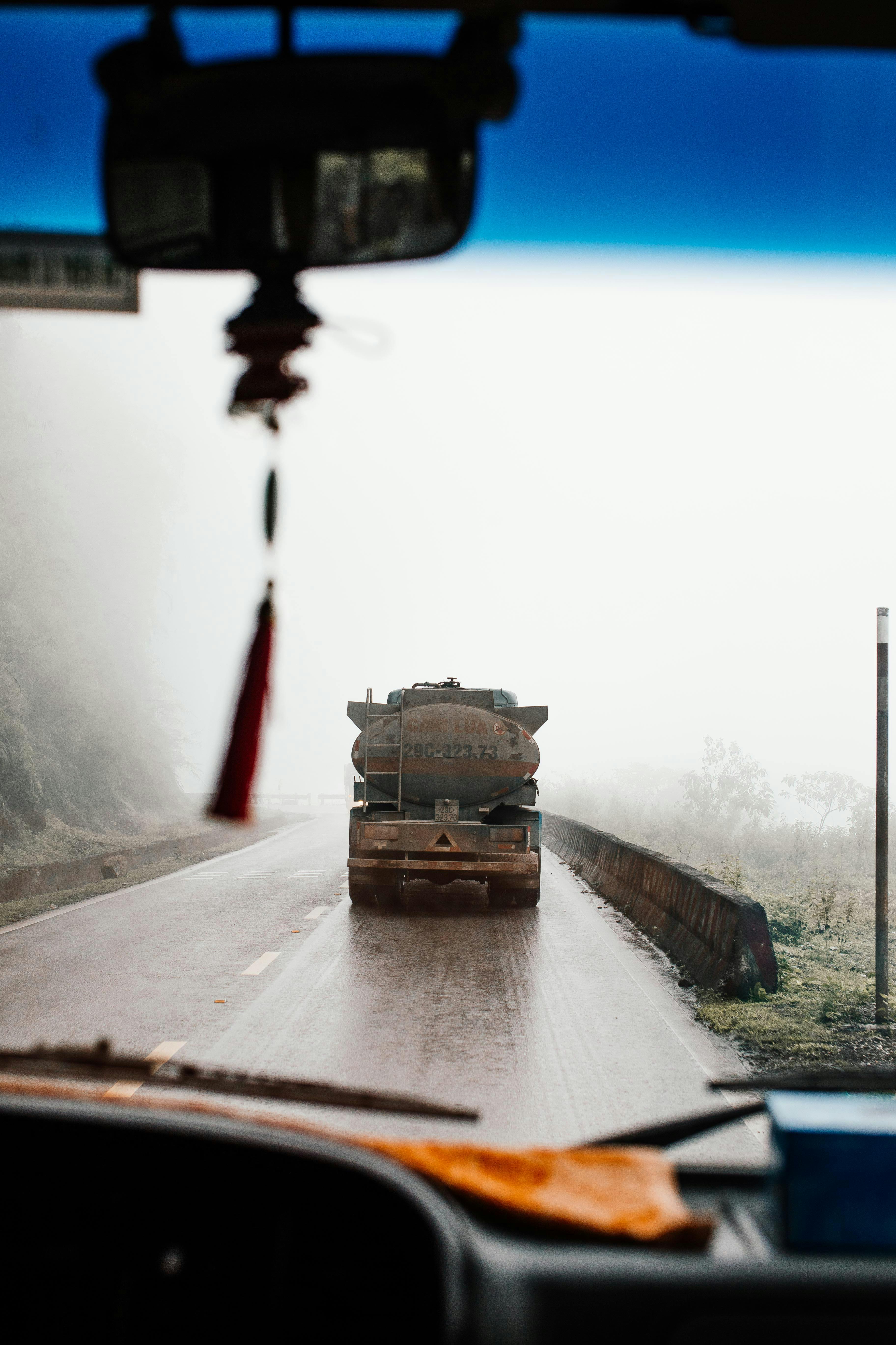 Tank Truck on the Mountain Road · Free Stock Photo