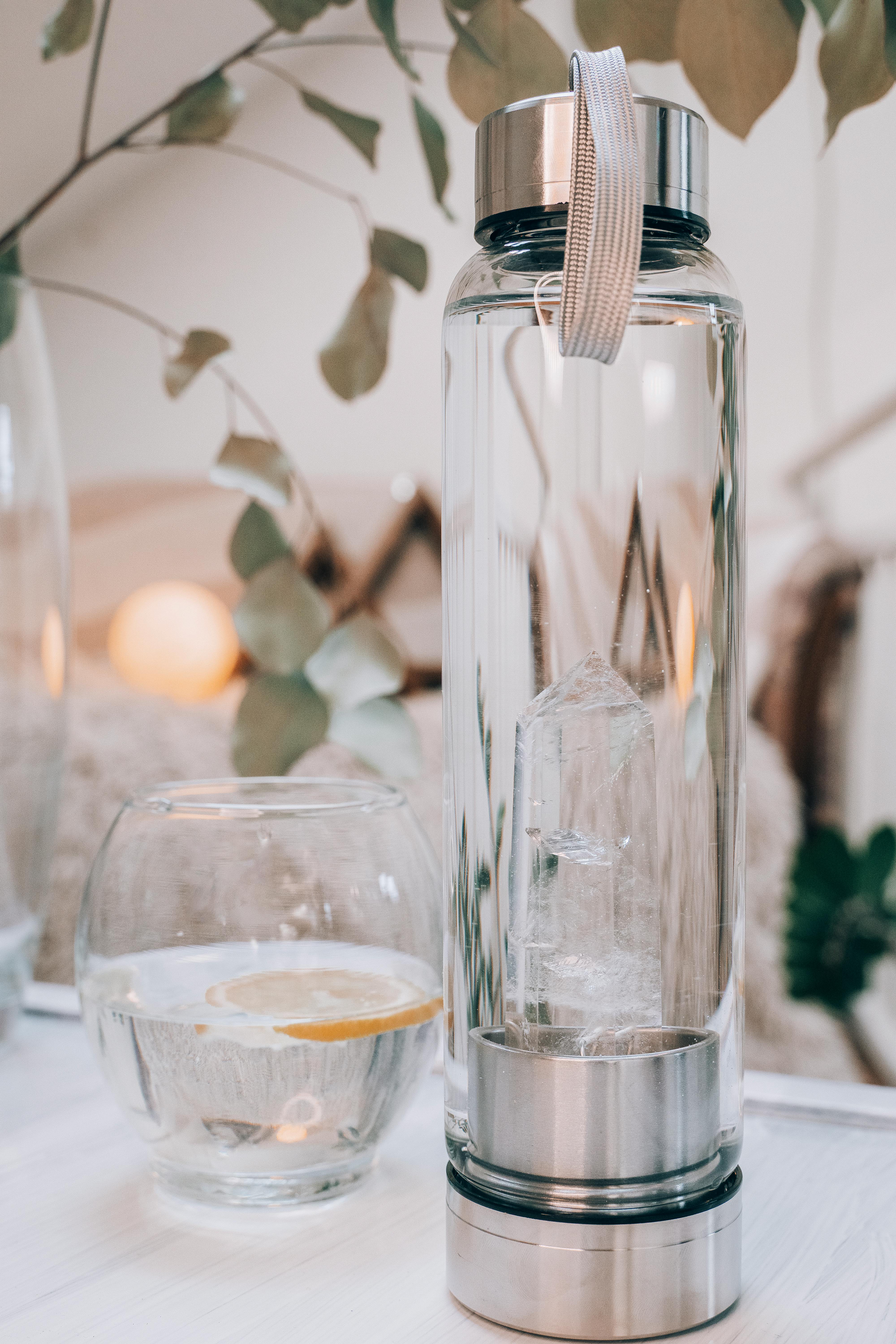 Clear Glass H2o Bottle · Free Stock Photo