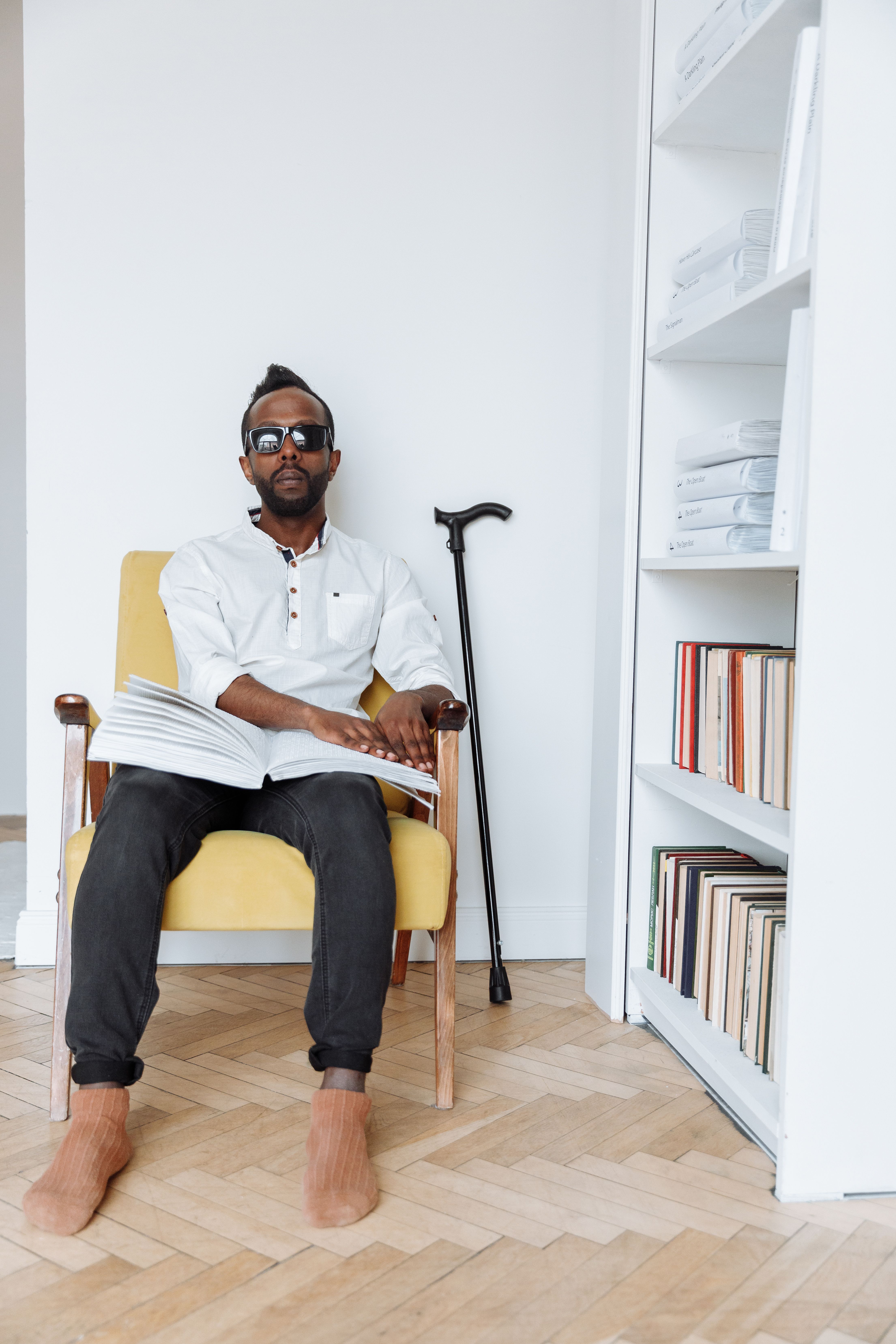 A Blind Man Sitting on the Bench · Free Stock Photo