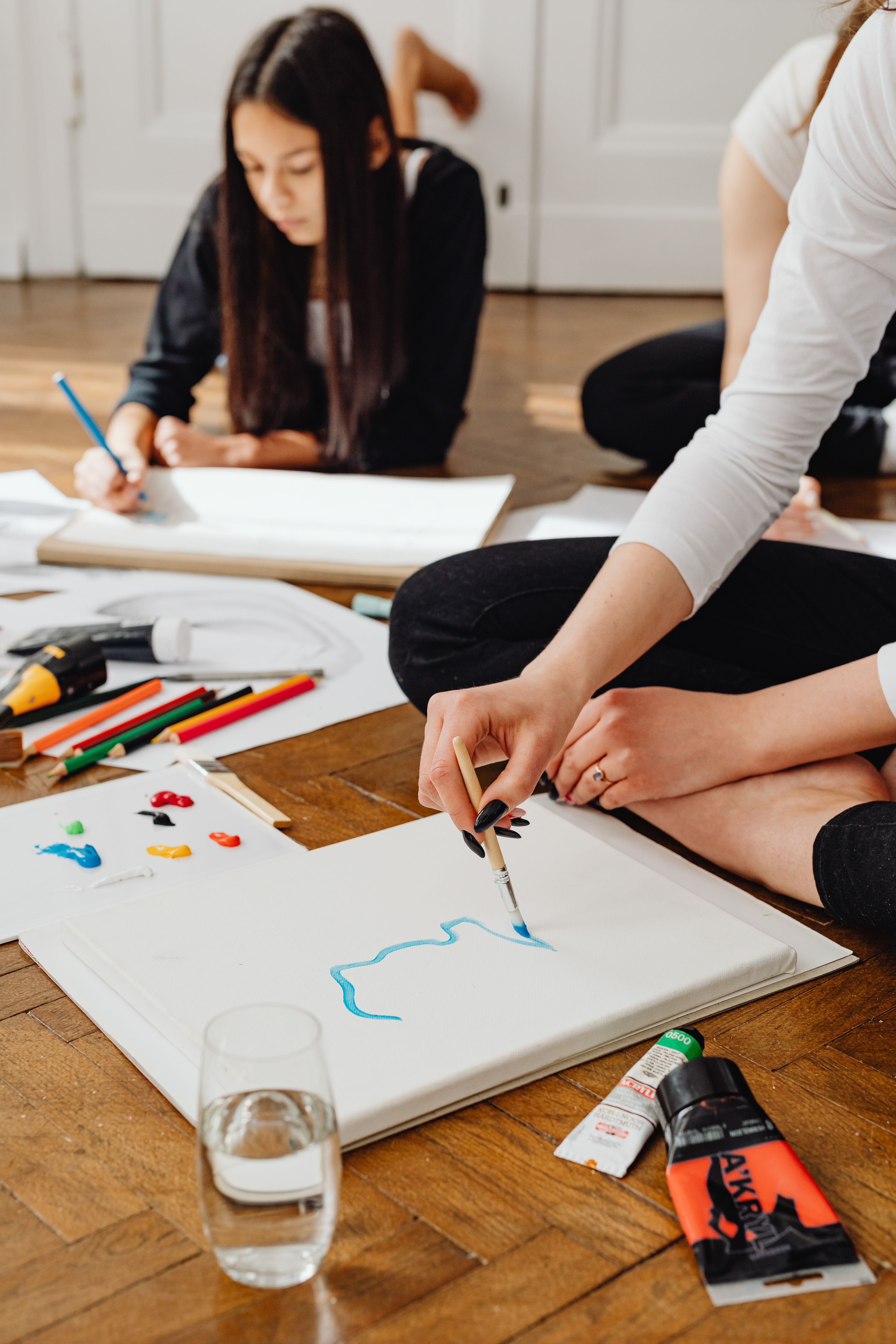 Girls Making a School Project · Free Stock Photo