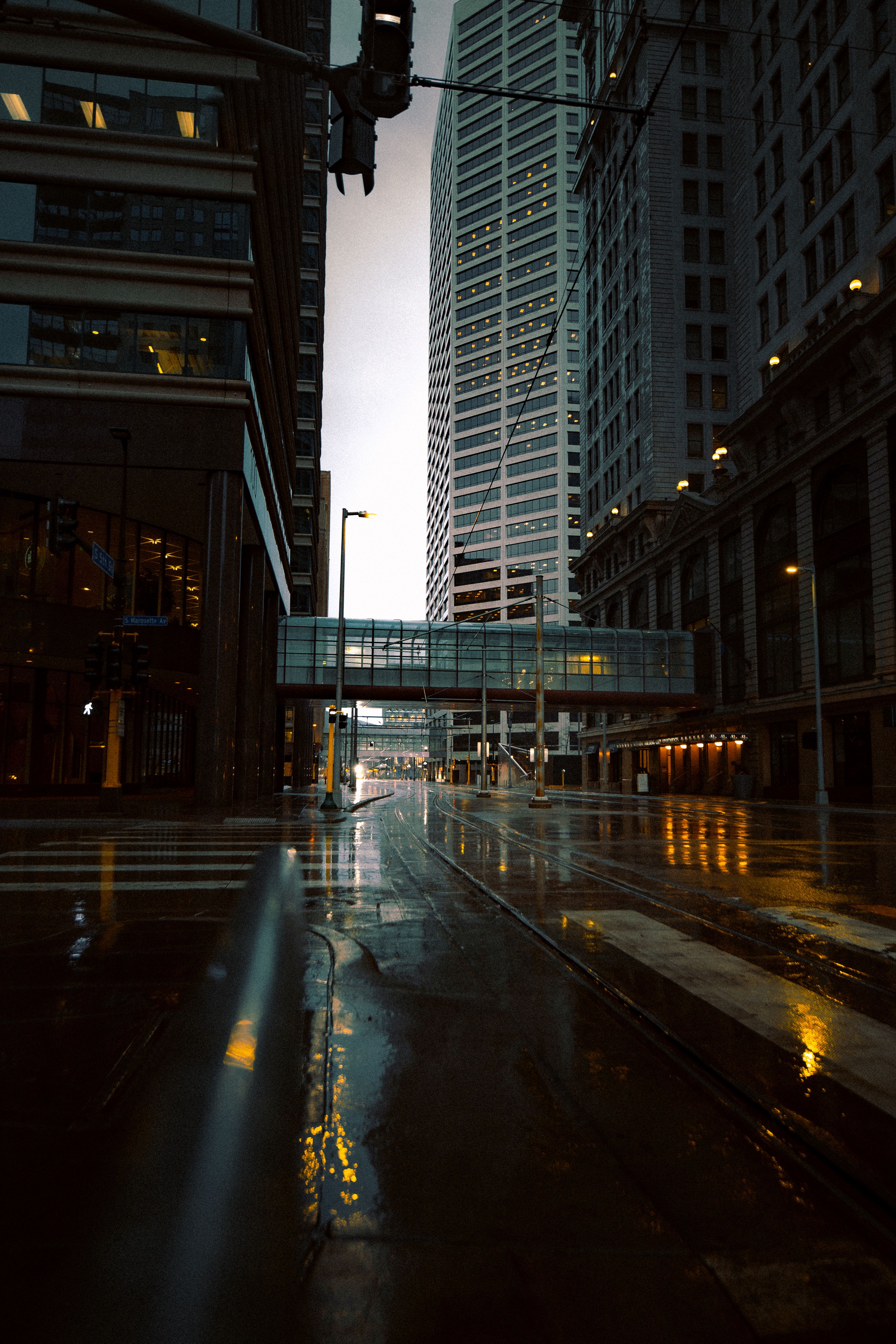 Lighted High-rise Buildings · Free Stock Photo