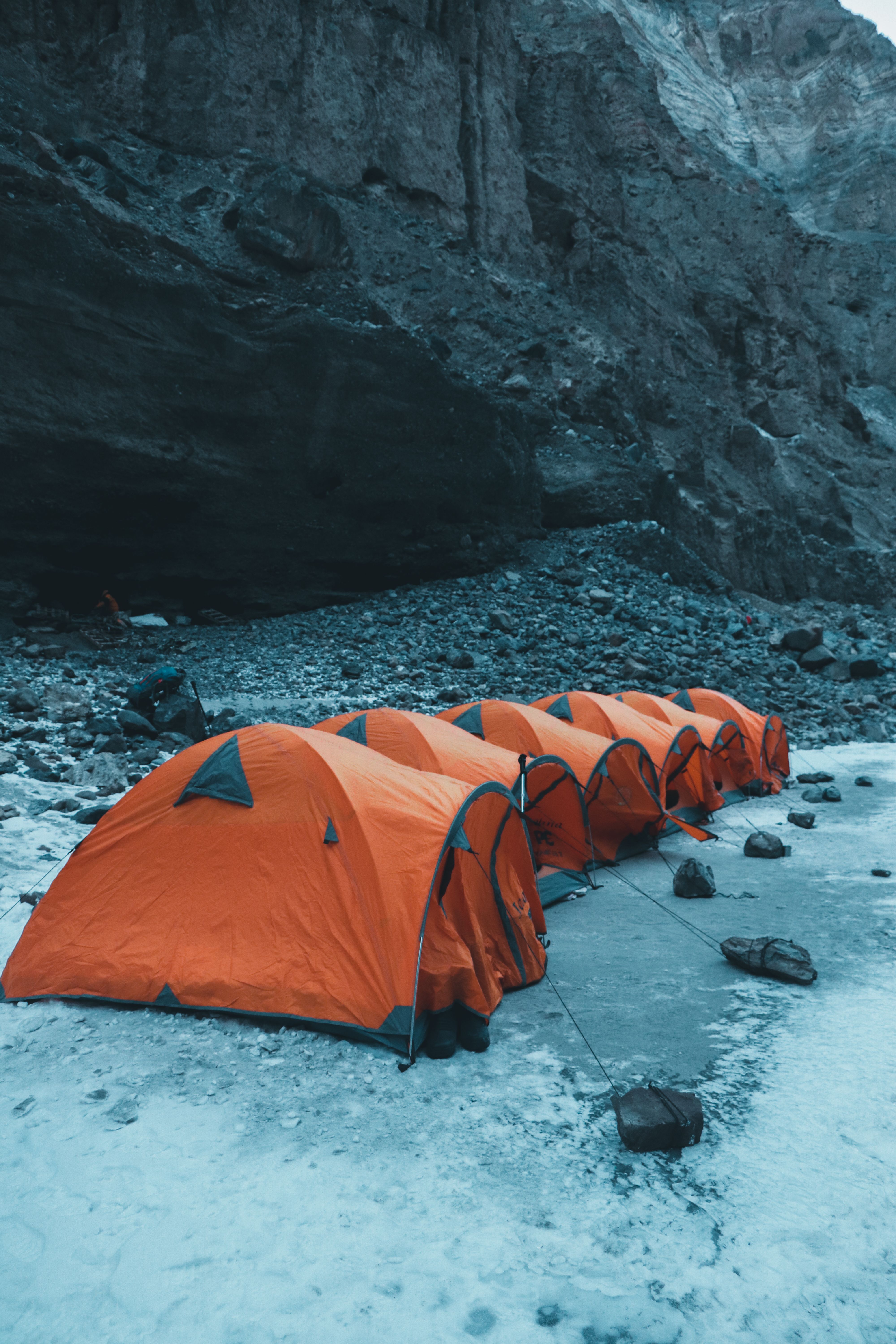 Orange Dome Tent on Gray Rocky Ground · Free Stock Photo