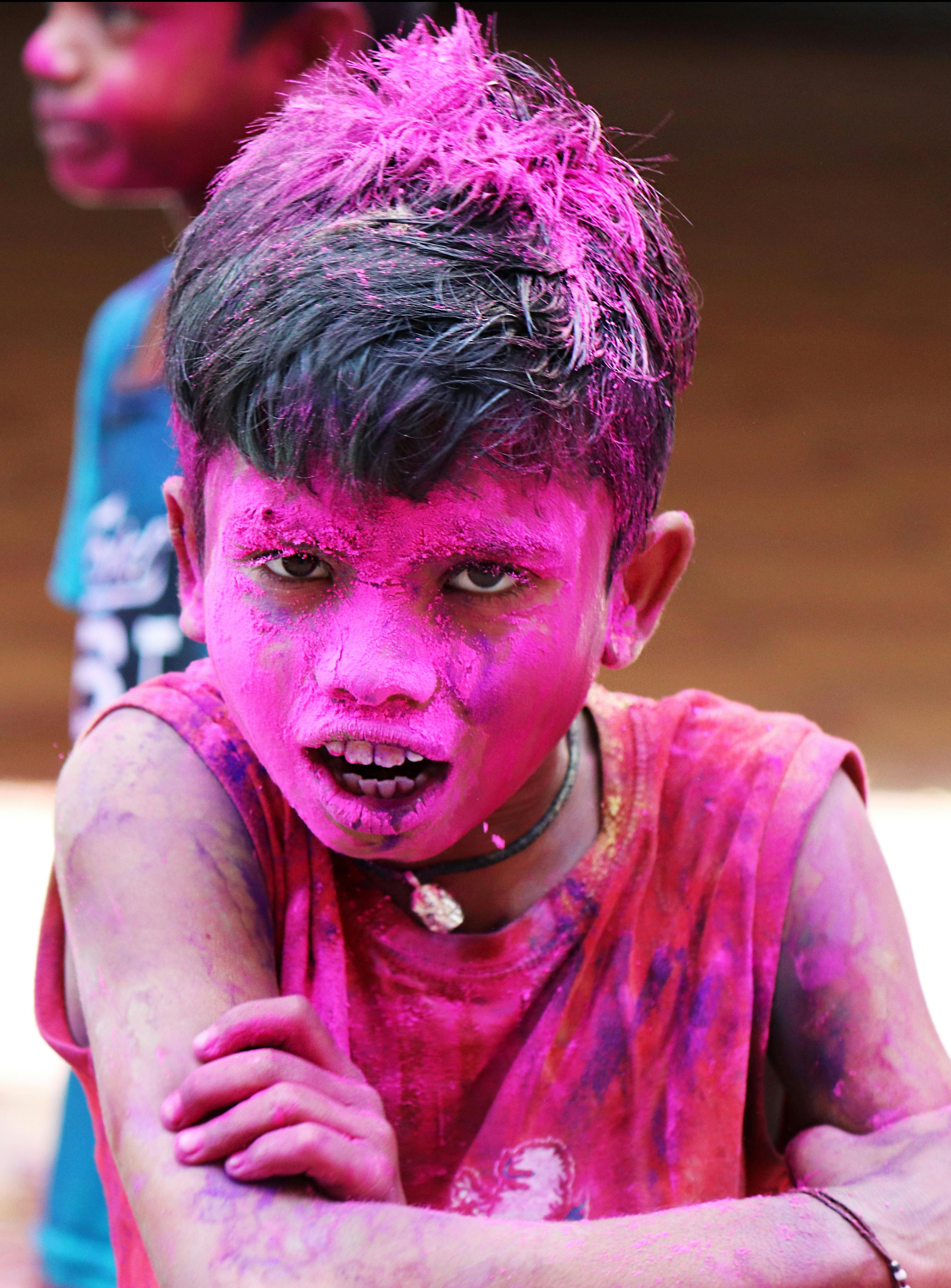Children Covered with Paint · Free Stock Photo