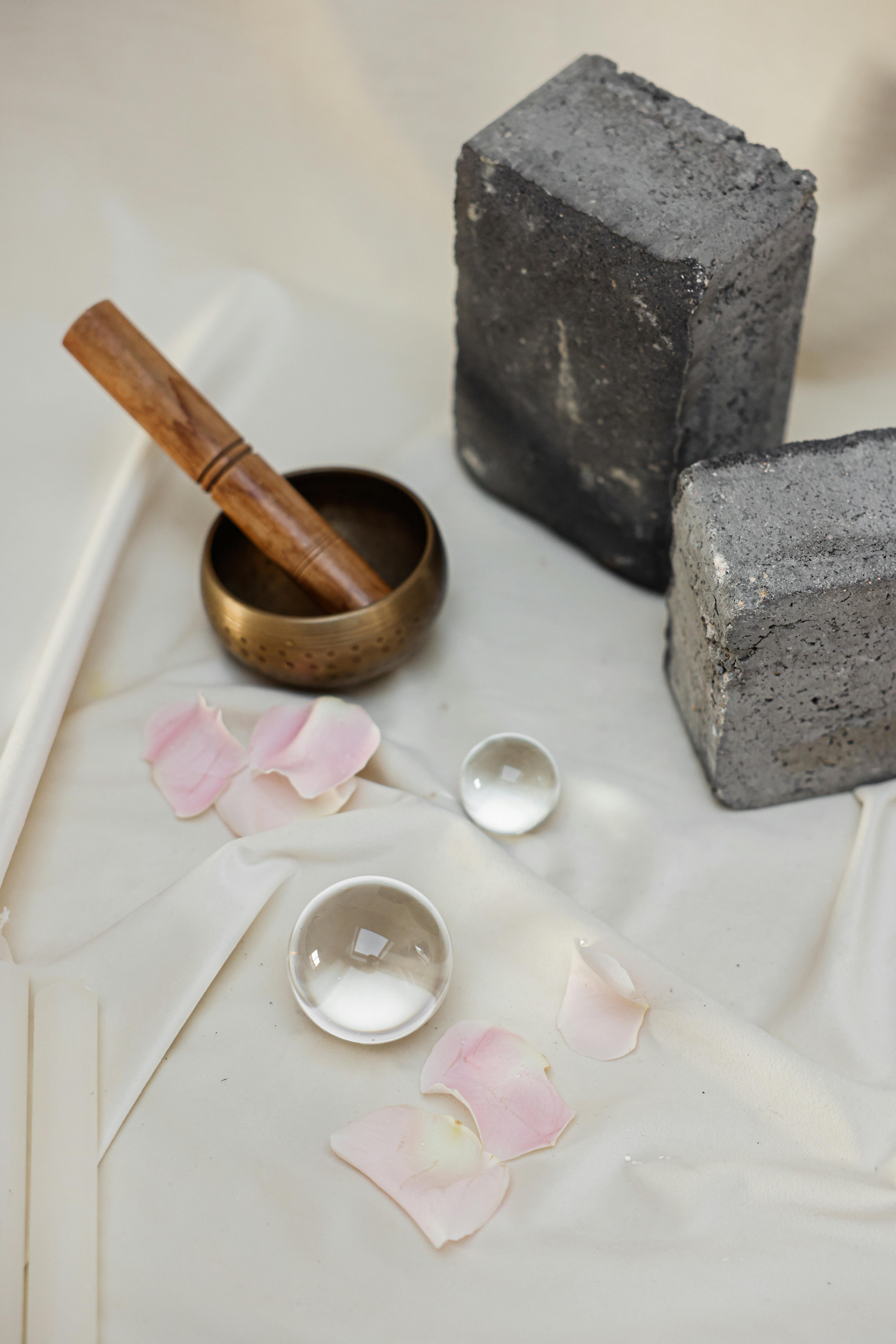 Concrete Blocks and a Bowl with Incense · Free Stock Photo