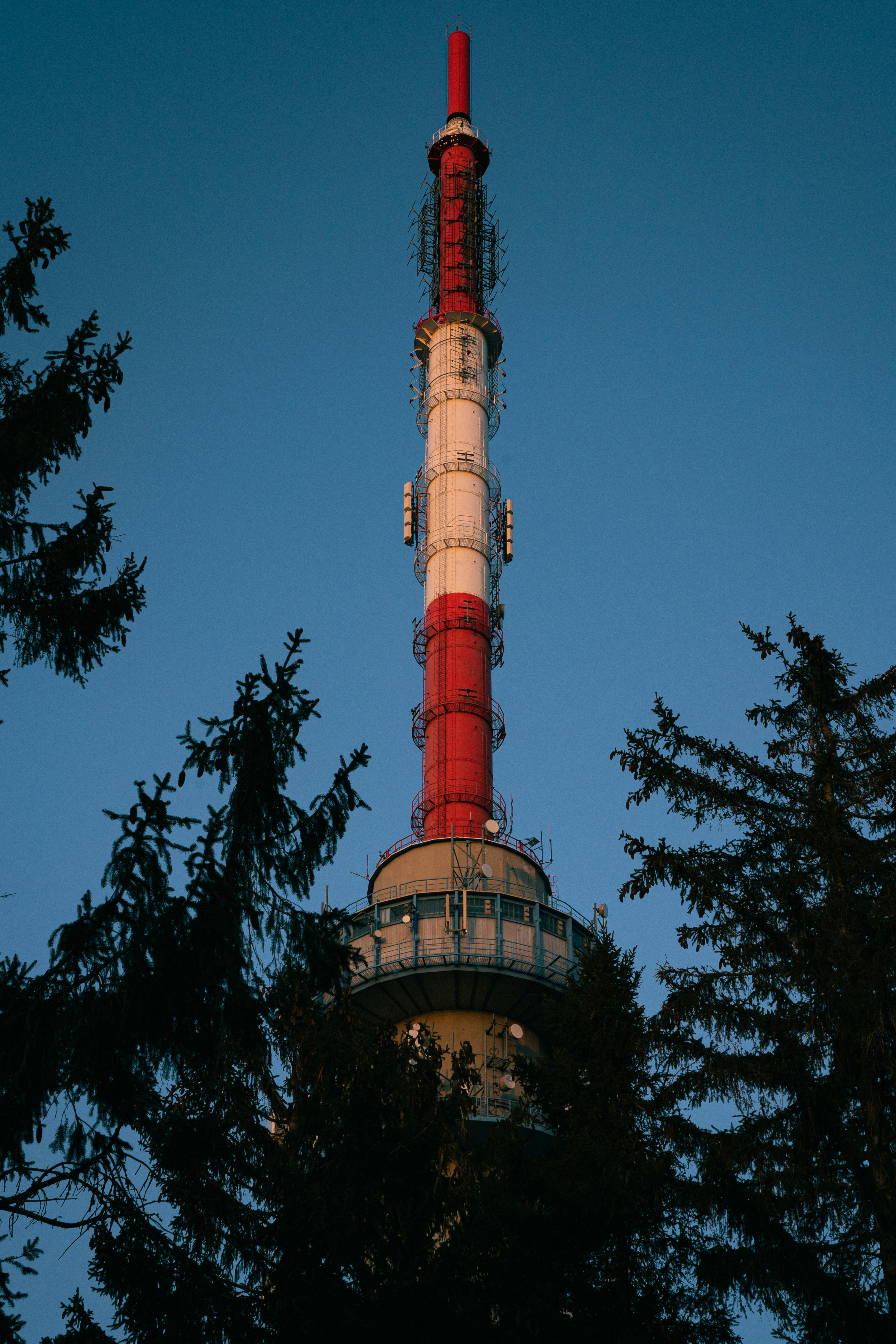 Red and White Tower Under the Blue Sky · Free Stock Photo