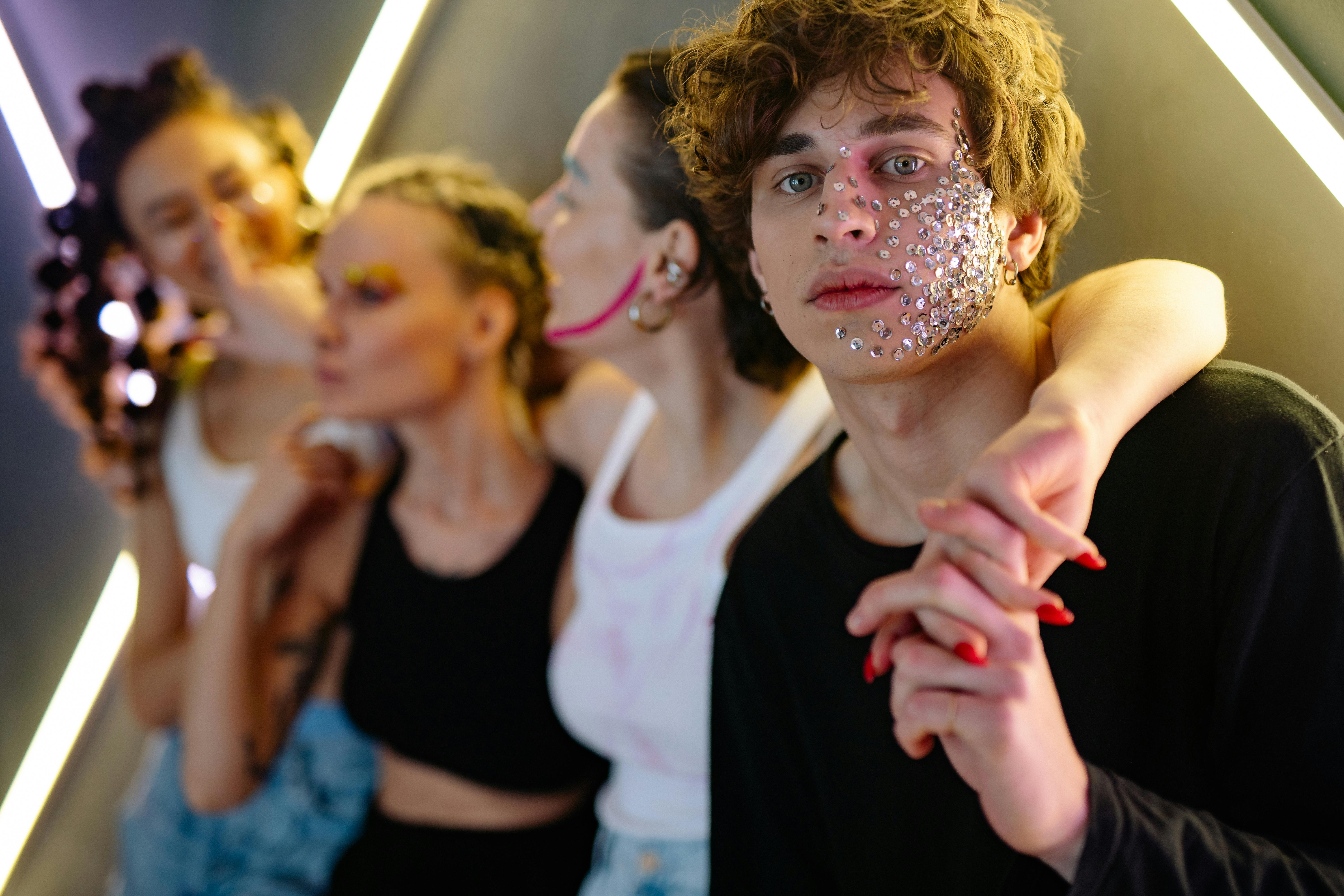 Man with Sequins on Face · Free Stock Photo