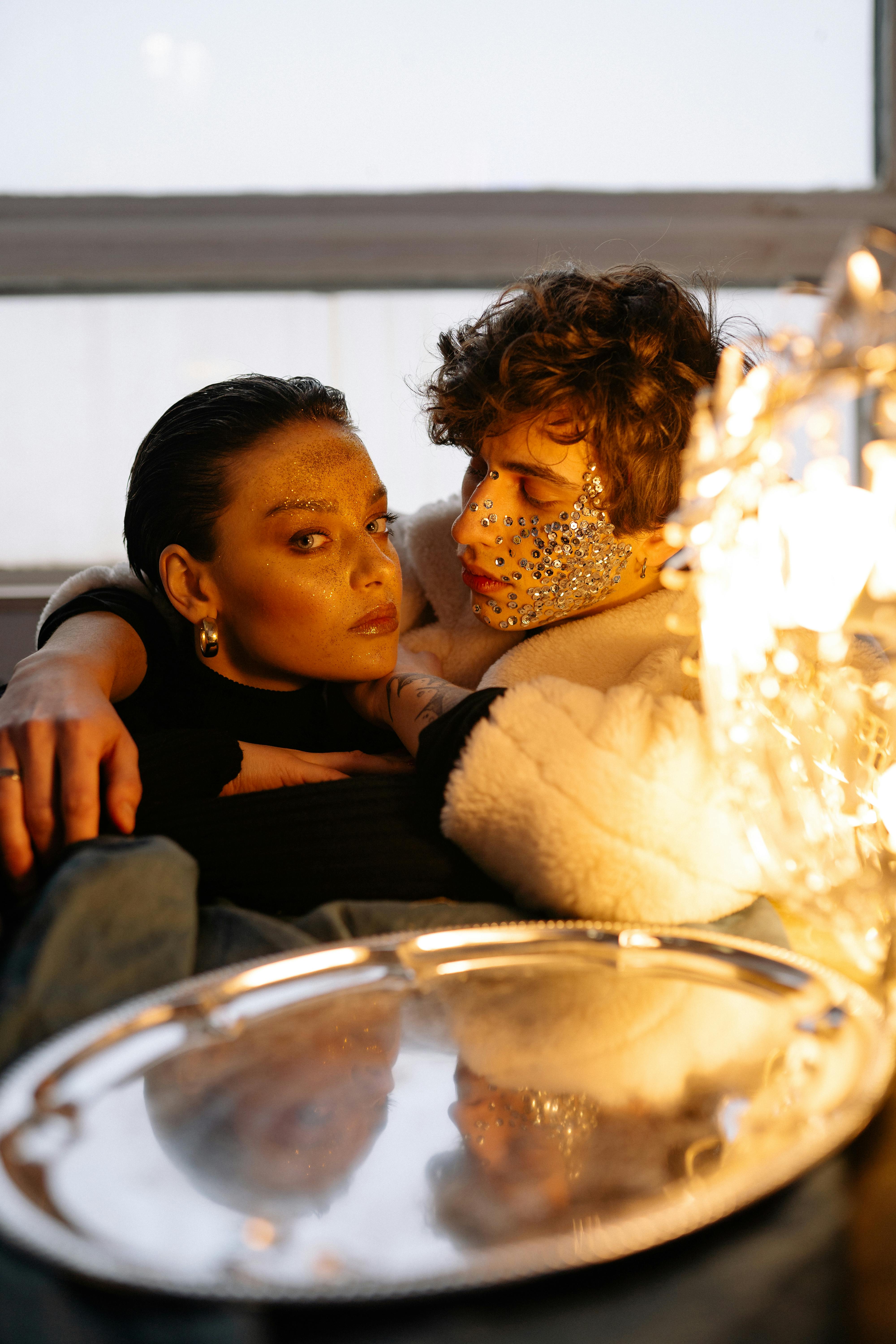 A Man With Sequins on His Face · Free Stock Photo