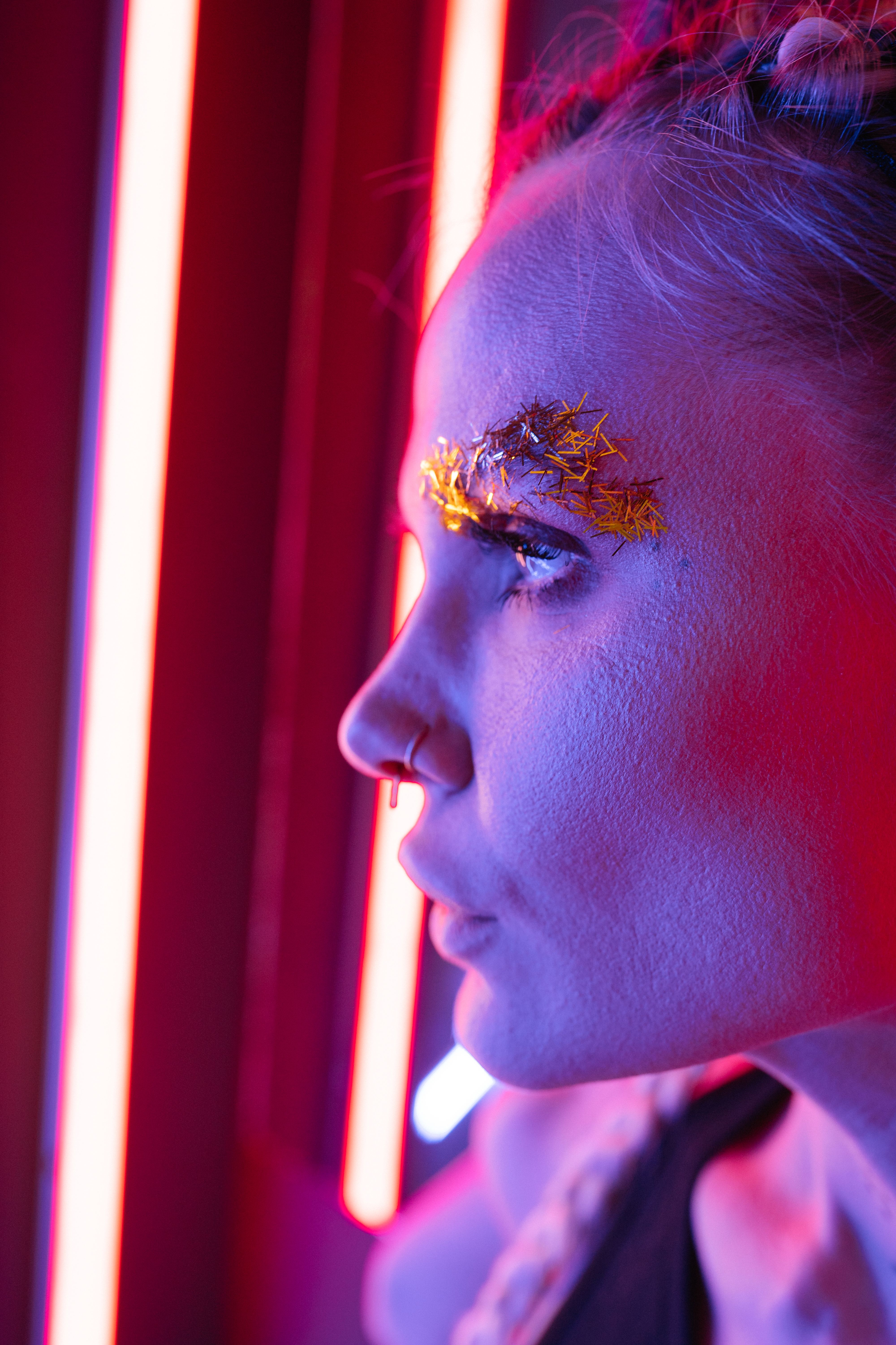 Man with Sequins on His Face · Free Stock Photo