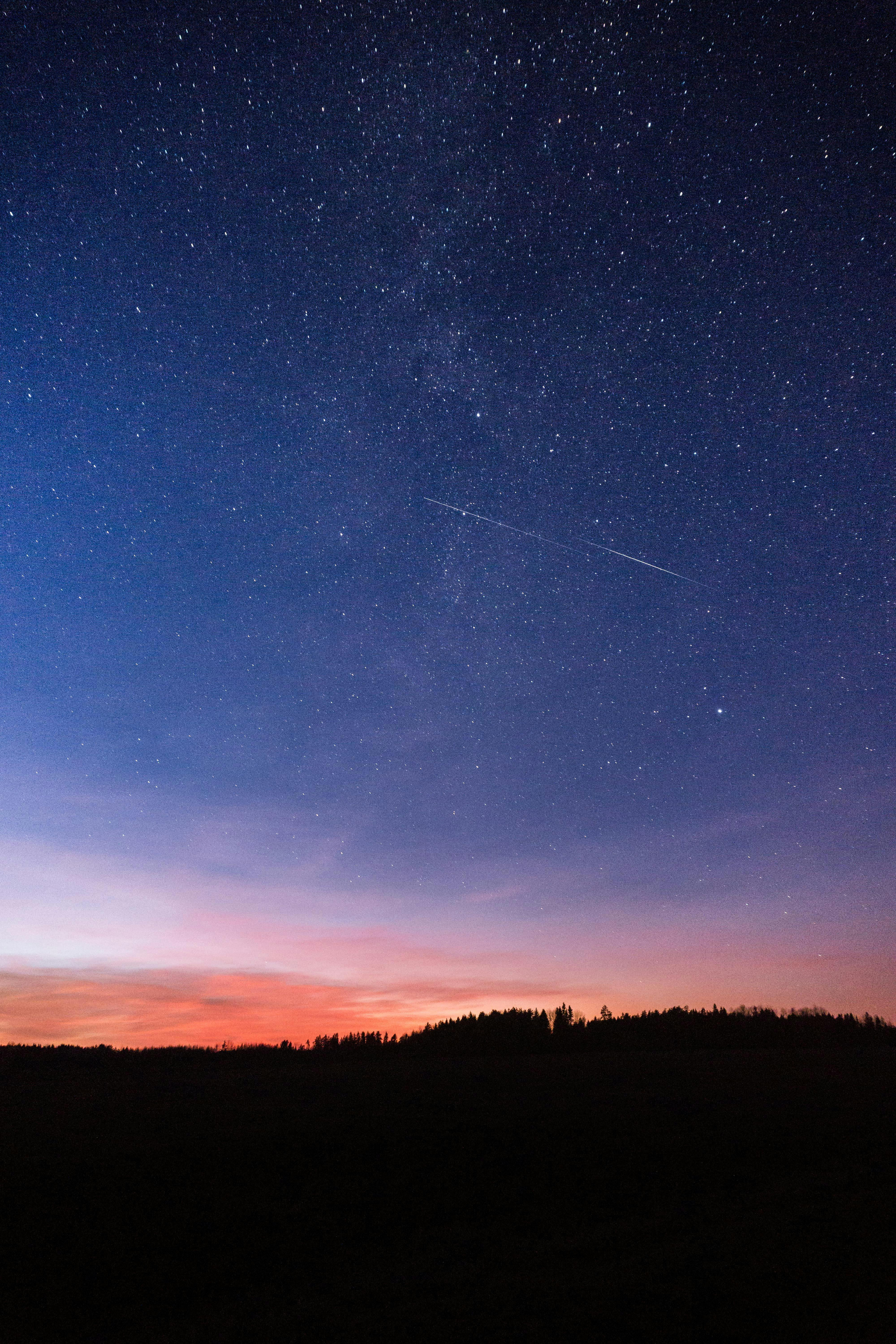 Dark and Sunset Starry Sky · Free Stock Photo