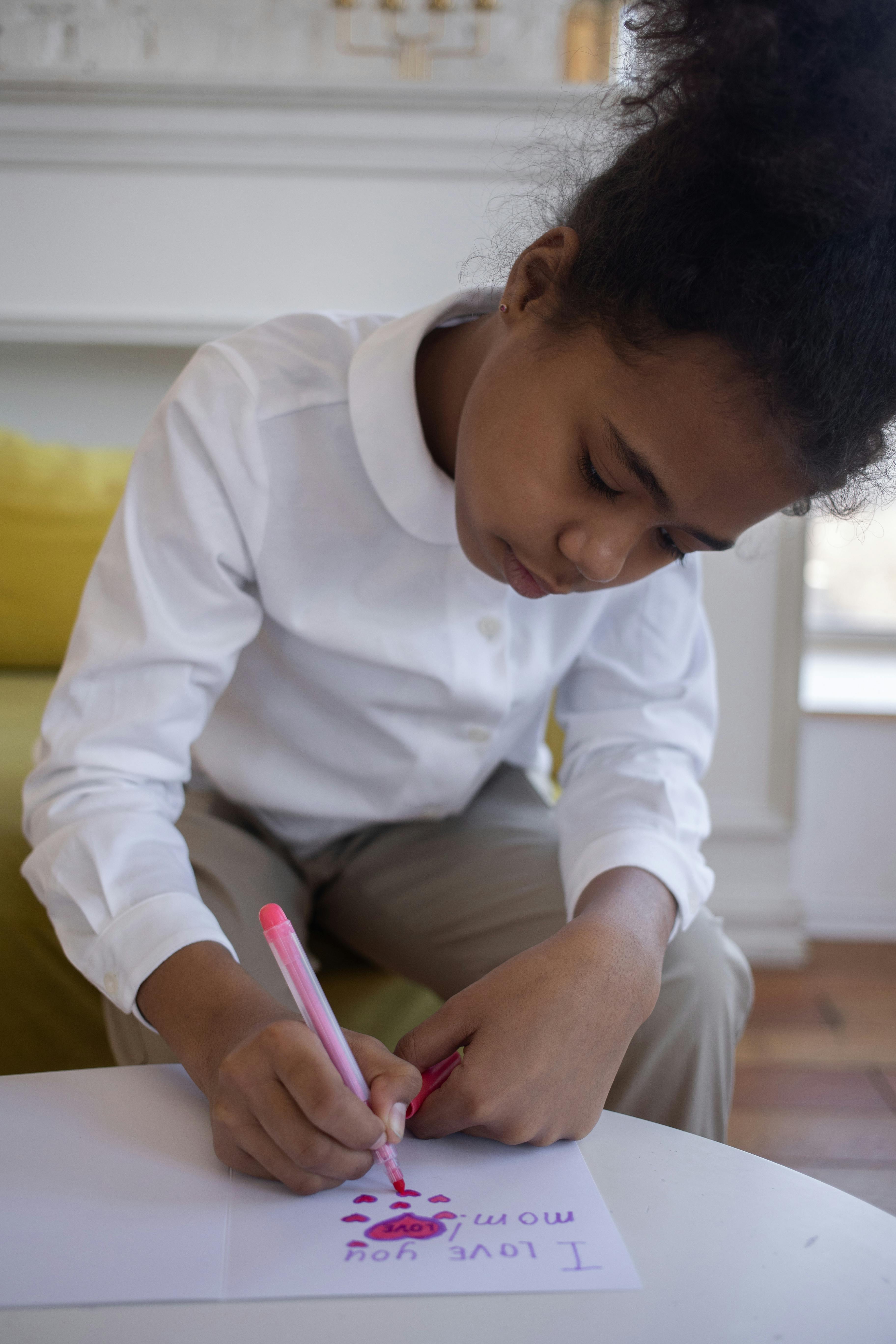A Girl Drawing · Free Stock Photo