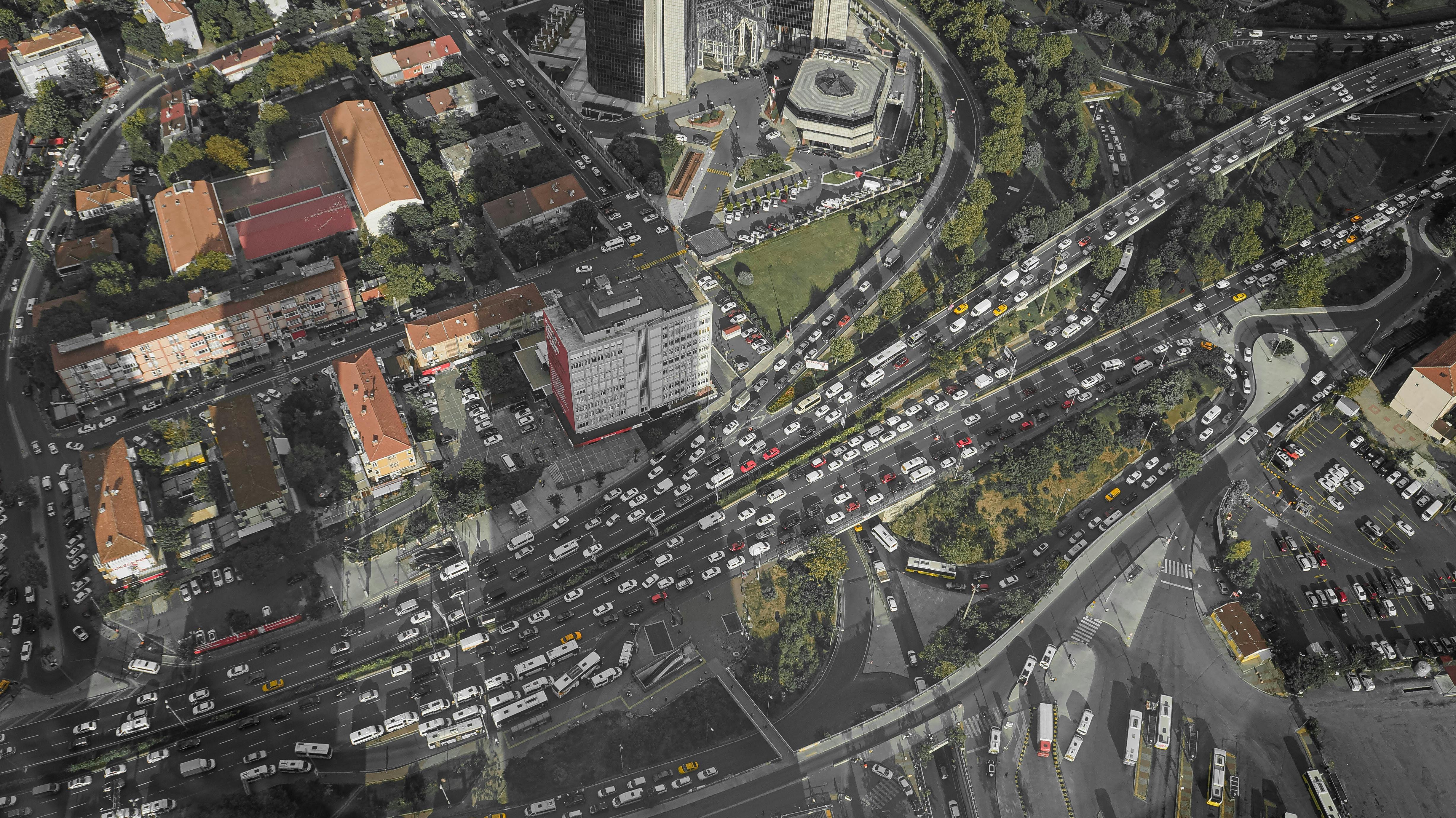 An Aerial Shot of a Busy Road · Free Stock Photo