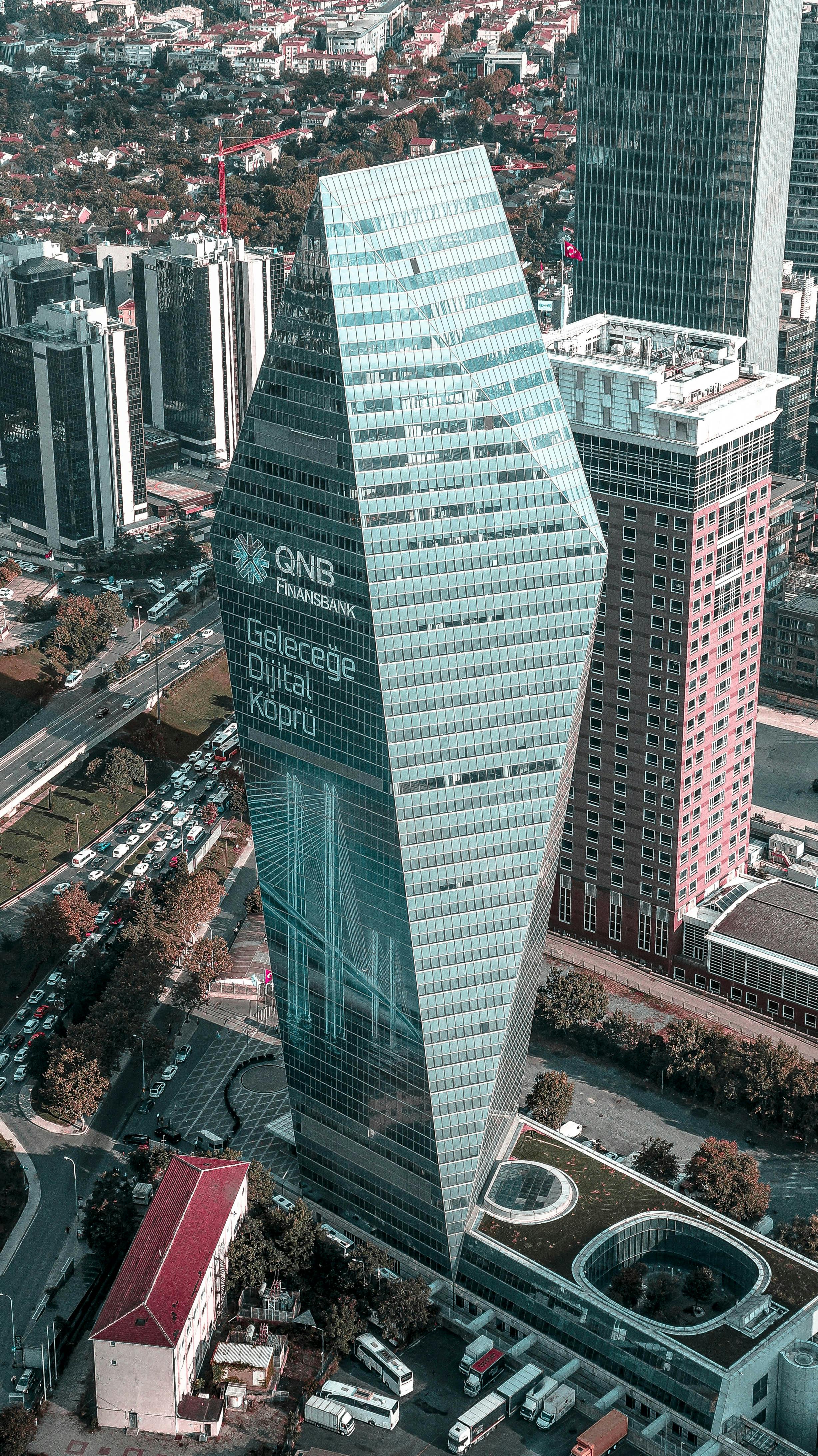 Aerial View of the QNB Finansbank Building, Istanbul, Turkey · Free ...