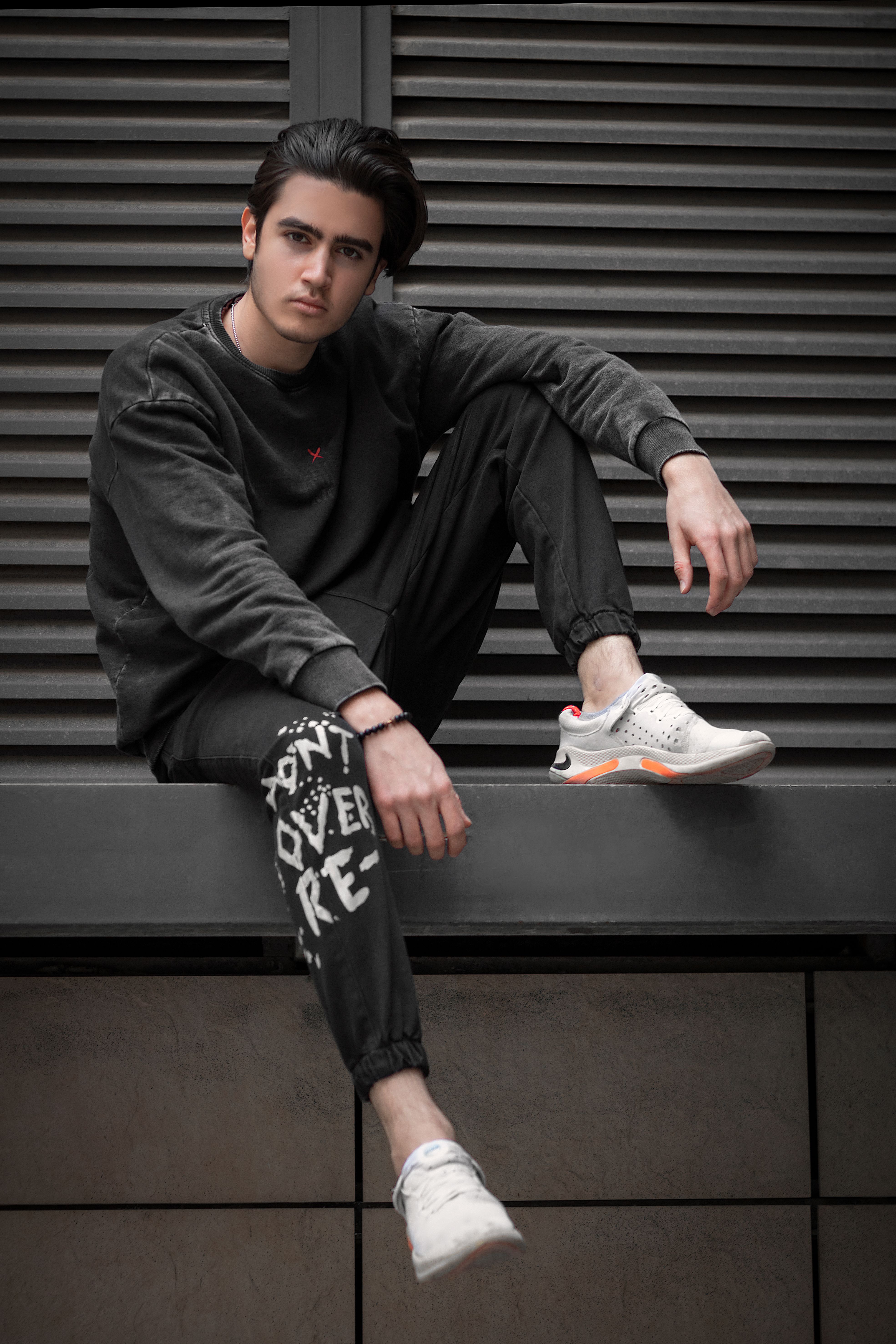 Man in Gray Sweater Posing · Free Stock Photo