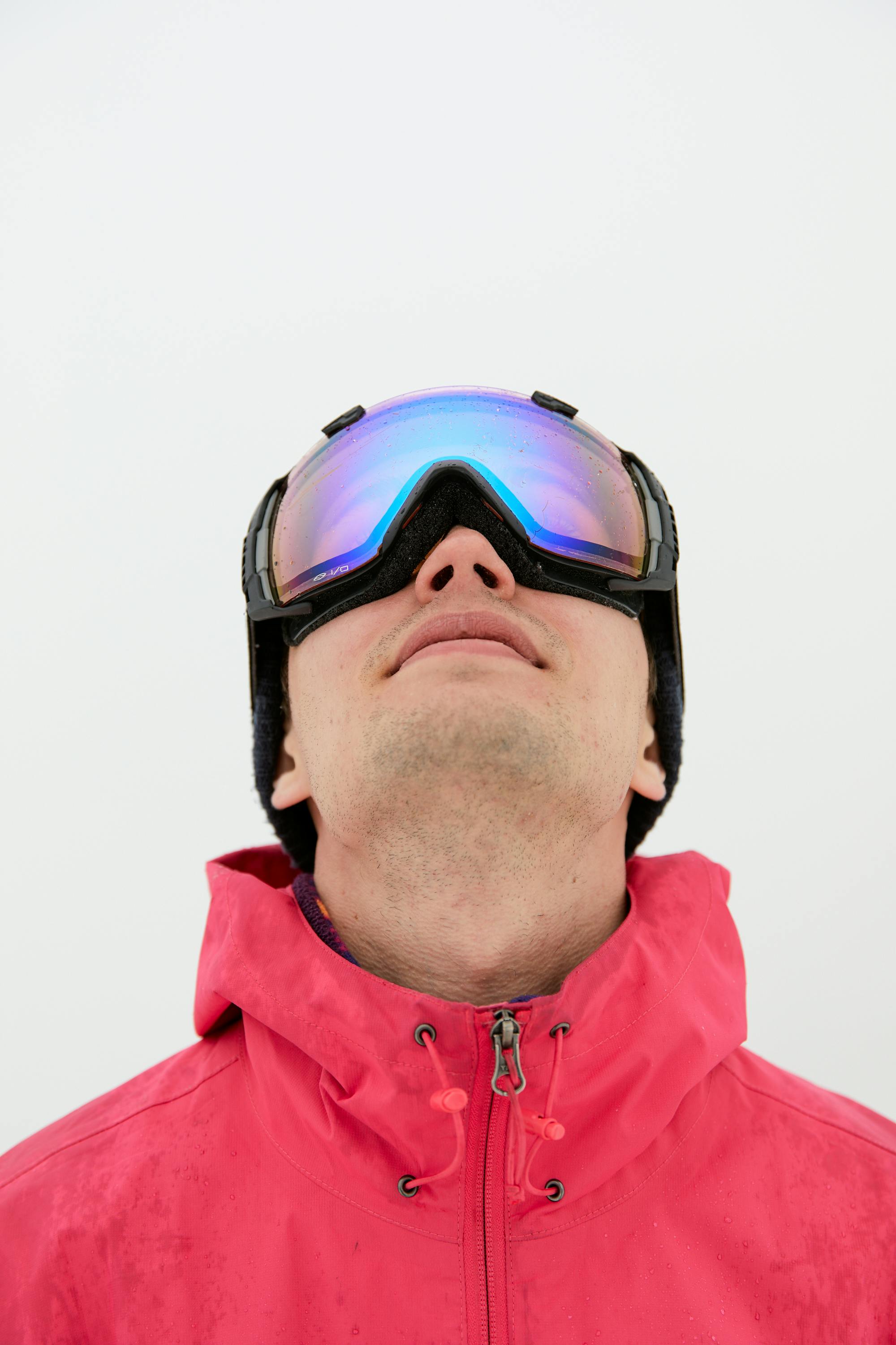 Man in Red Coat Wearing Blue Goggles · Free Stock Photo