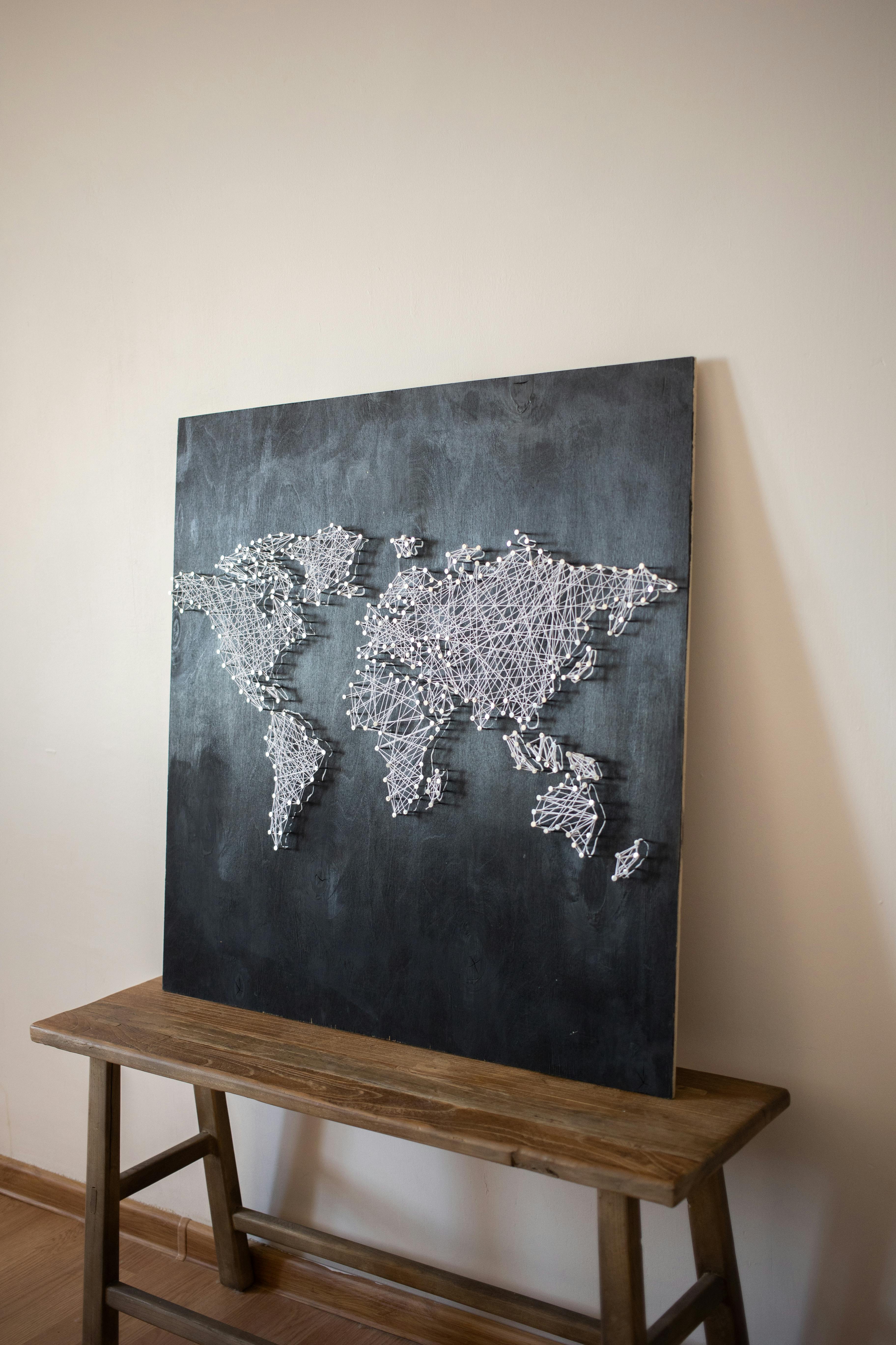 A String Art of the World Map · Free Stock Photo