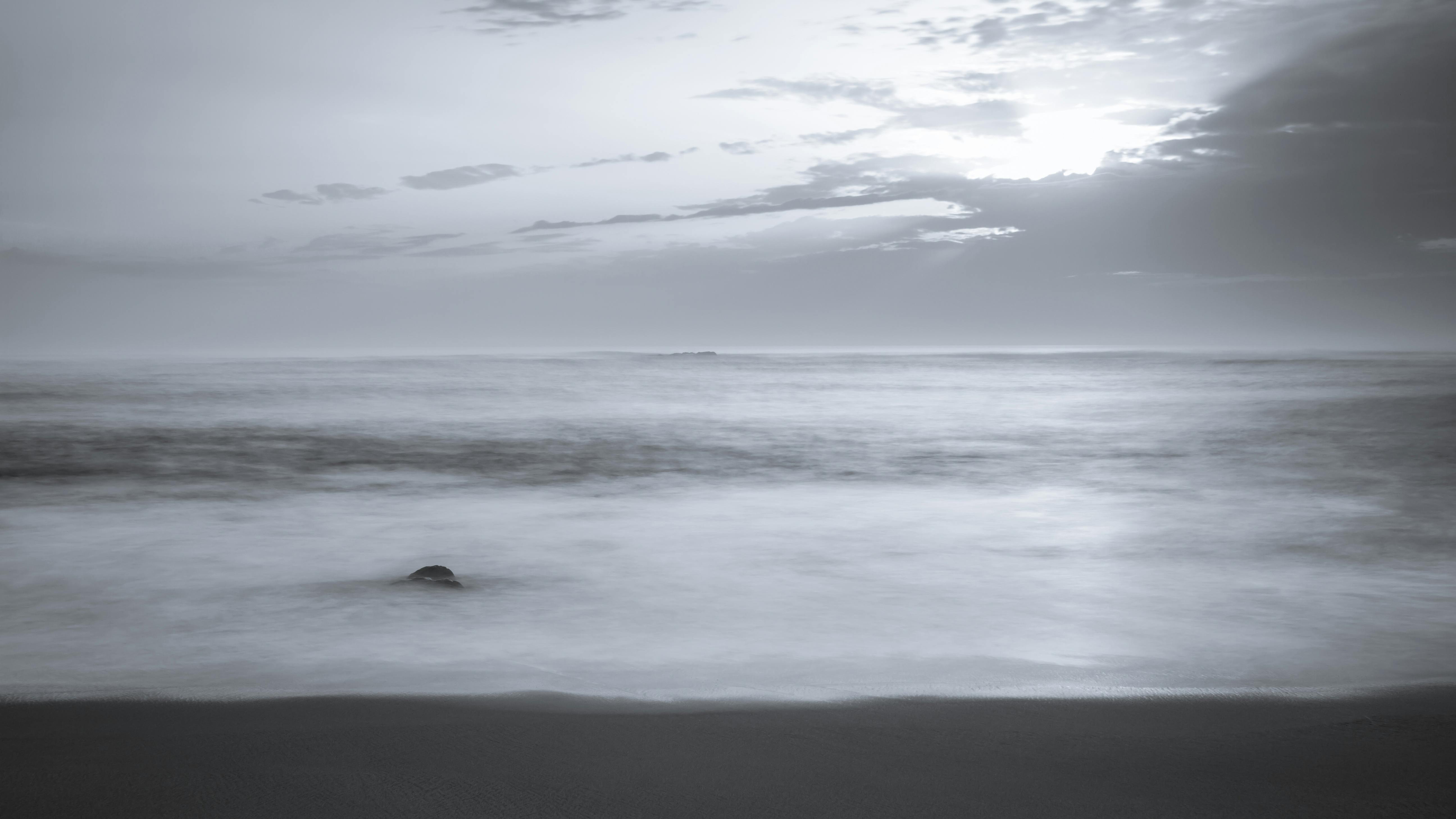 Grayscale Photo Of Sea · Free Stock Photo