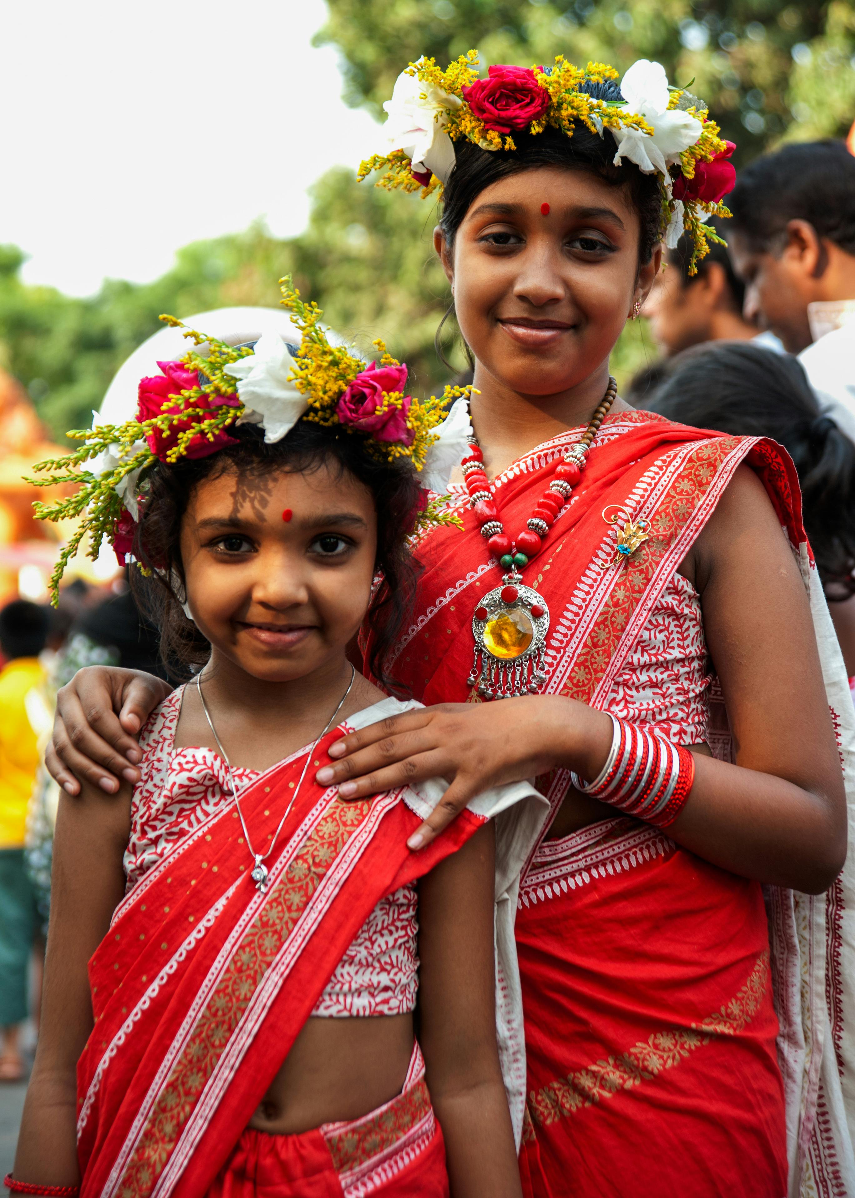 Girls Wearing Traditional Clothing · Free Stock Photo
