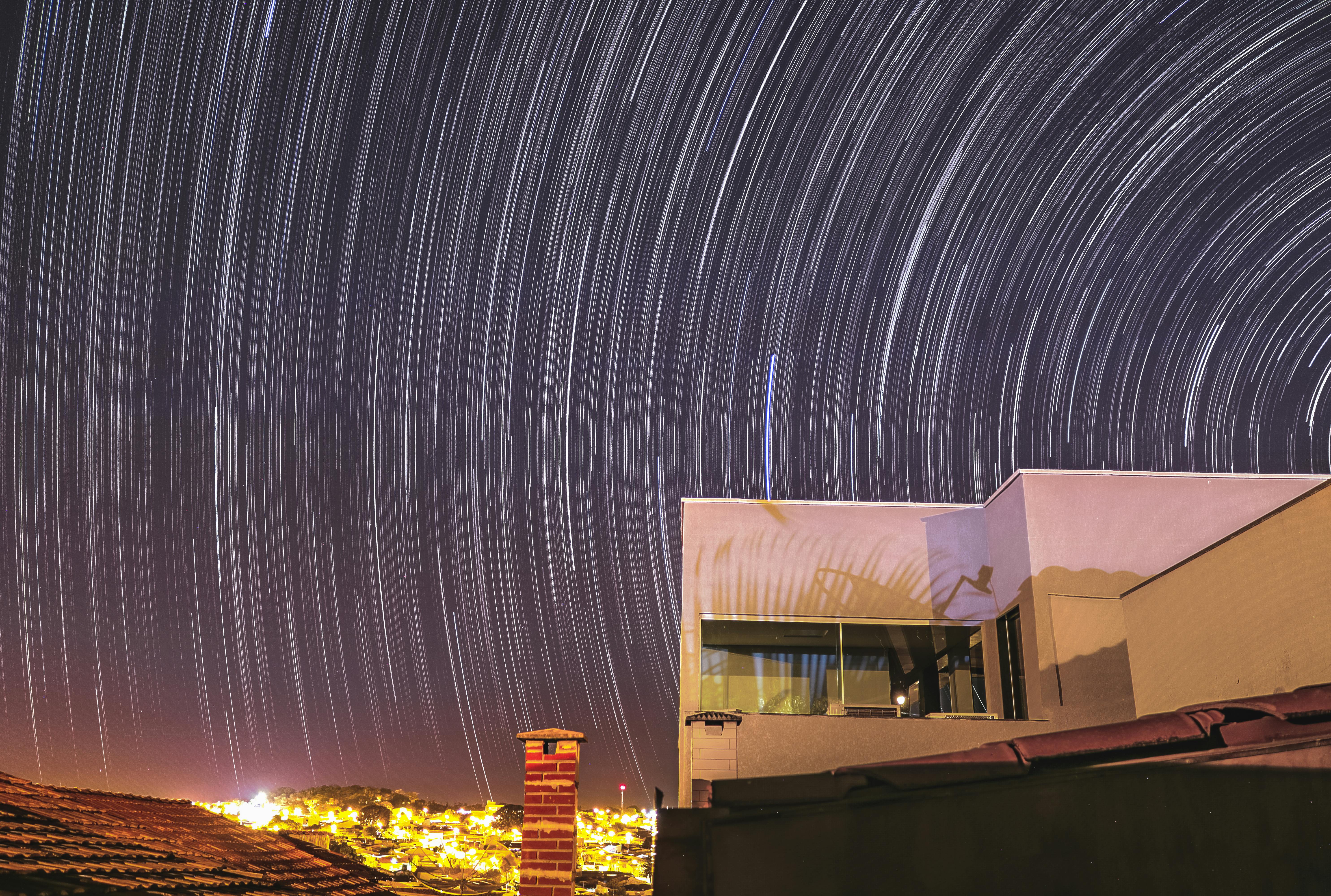 Stars on Night Sky Above House · Free Stock Photo
