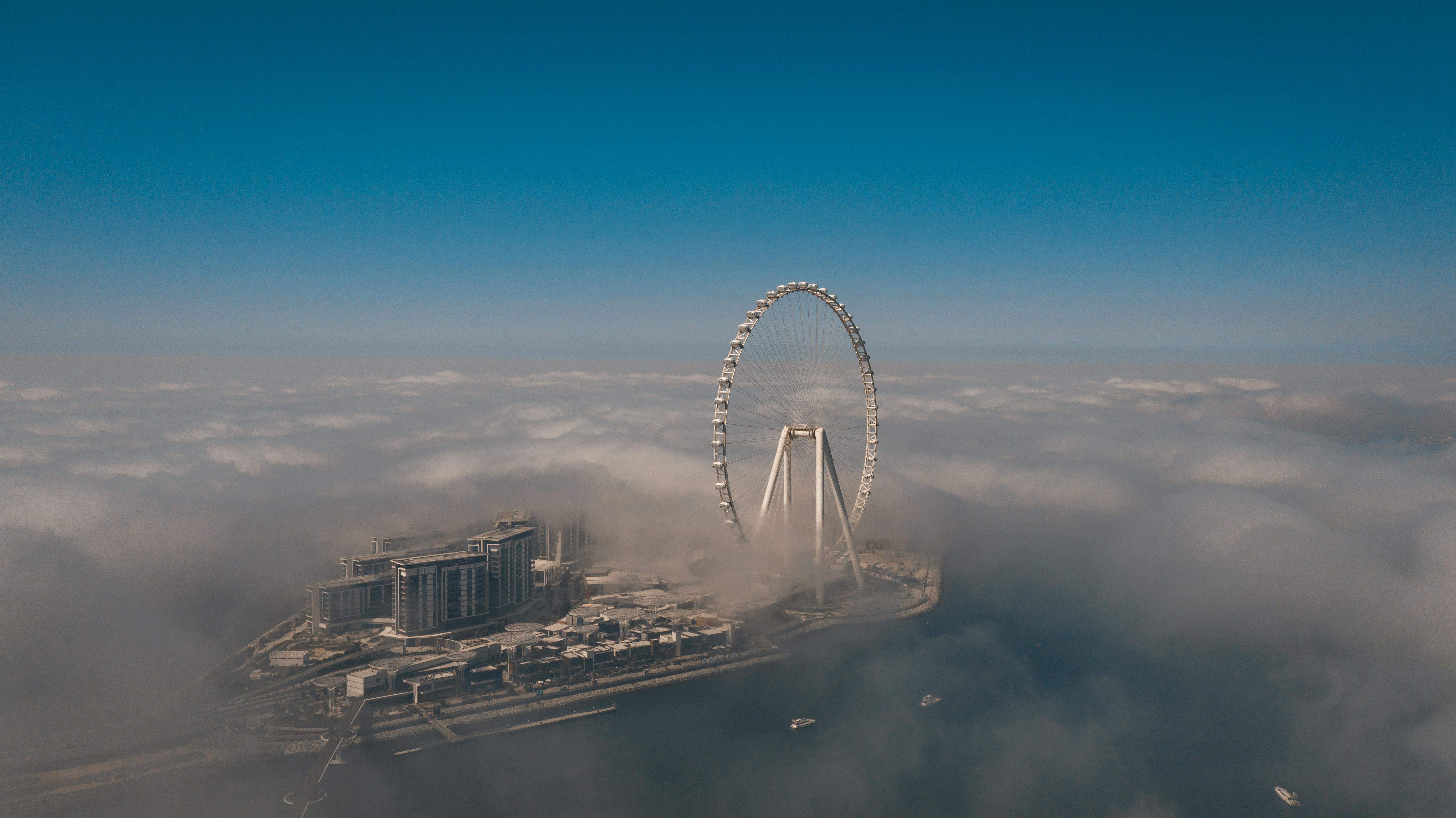 Aerial View of a Ferris Wheel in a City · Free Stock Photo