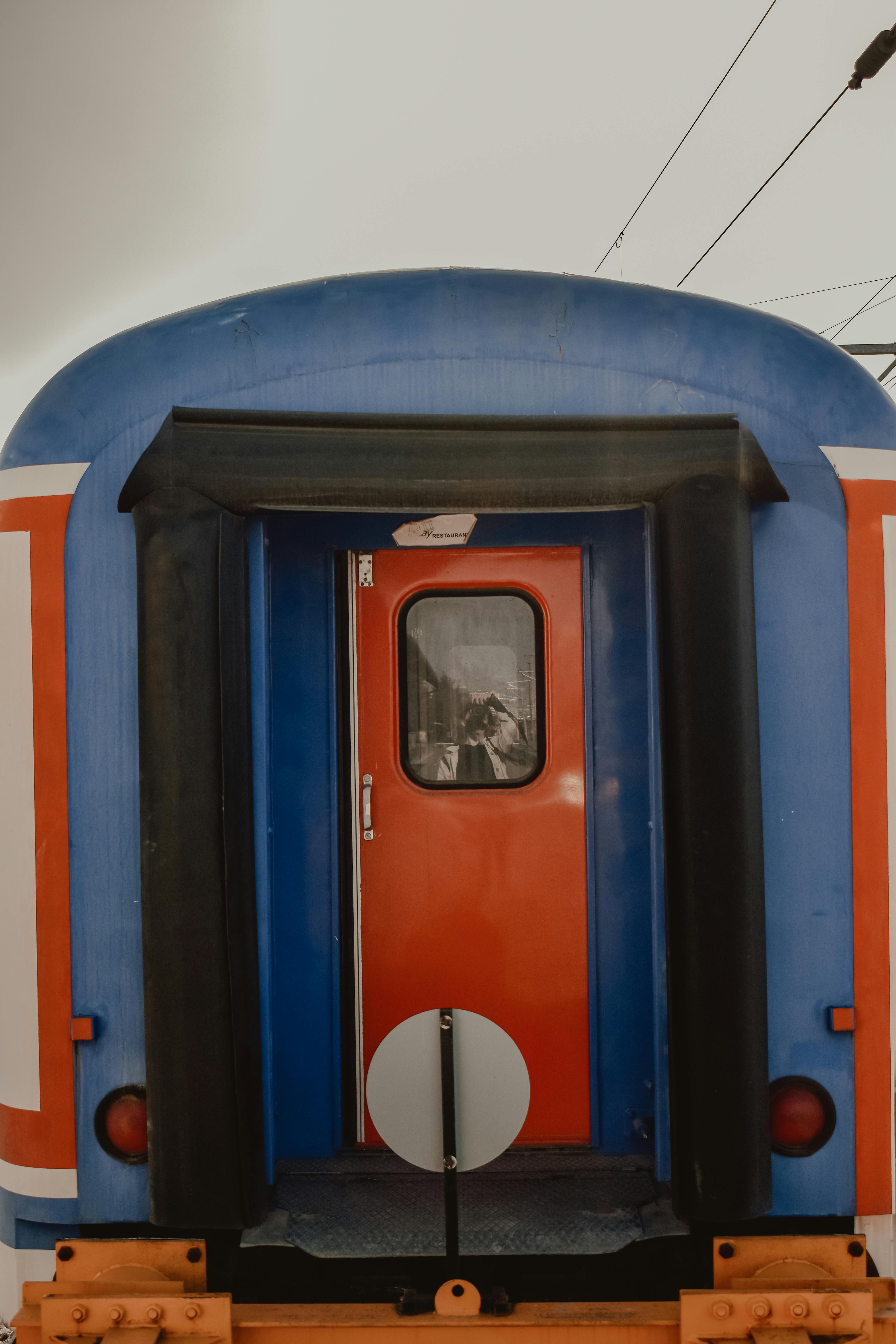 Blue and Red Train Door · Free Stock Photo