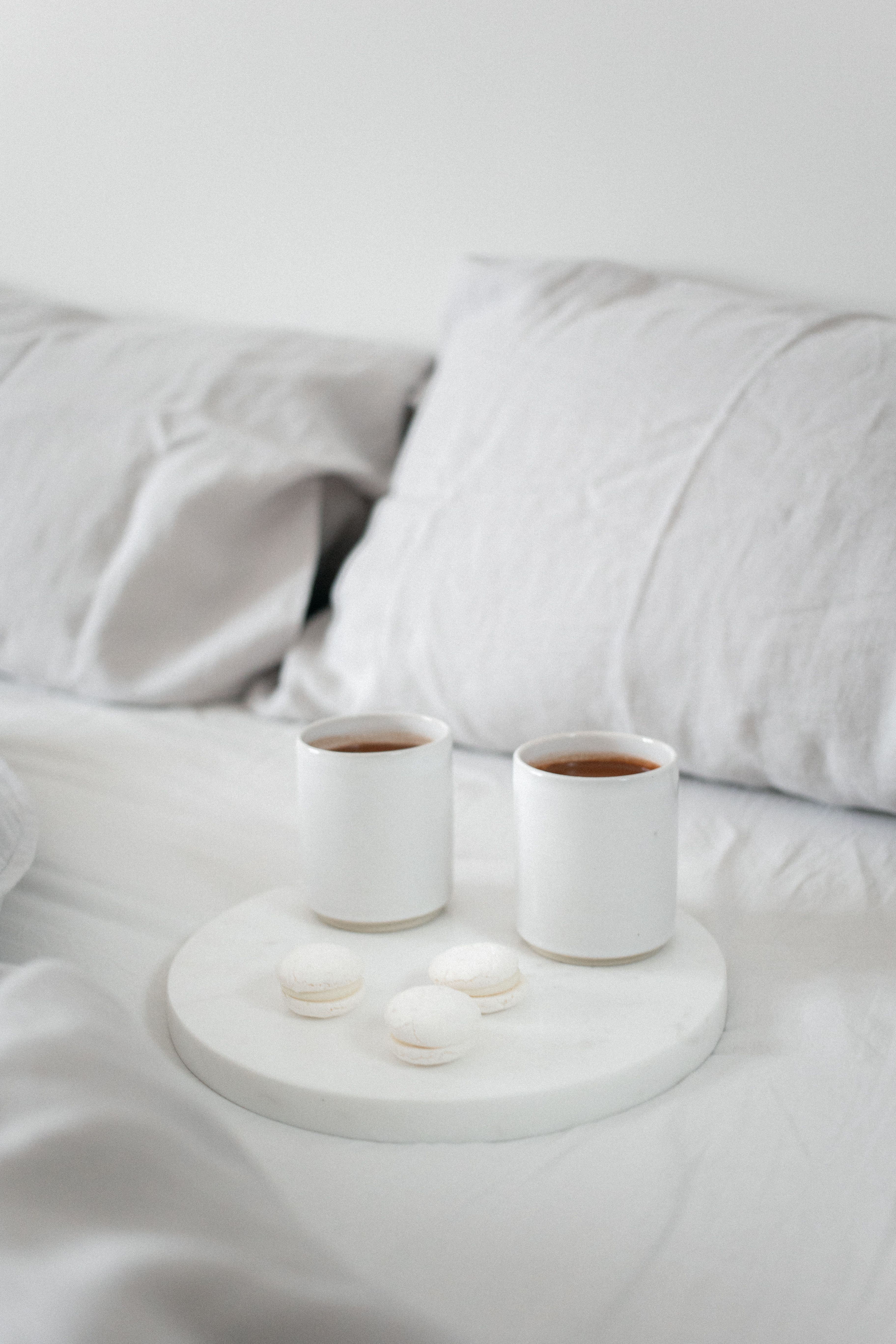 White Cups on White Tray · Free Stock Photo
