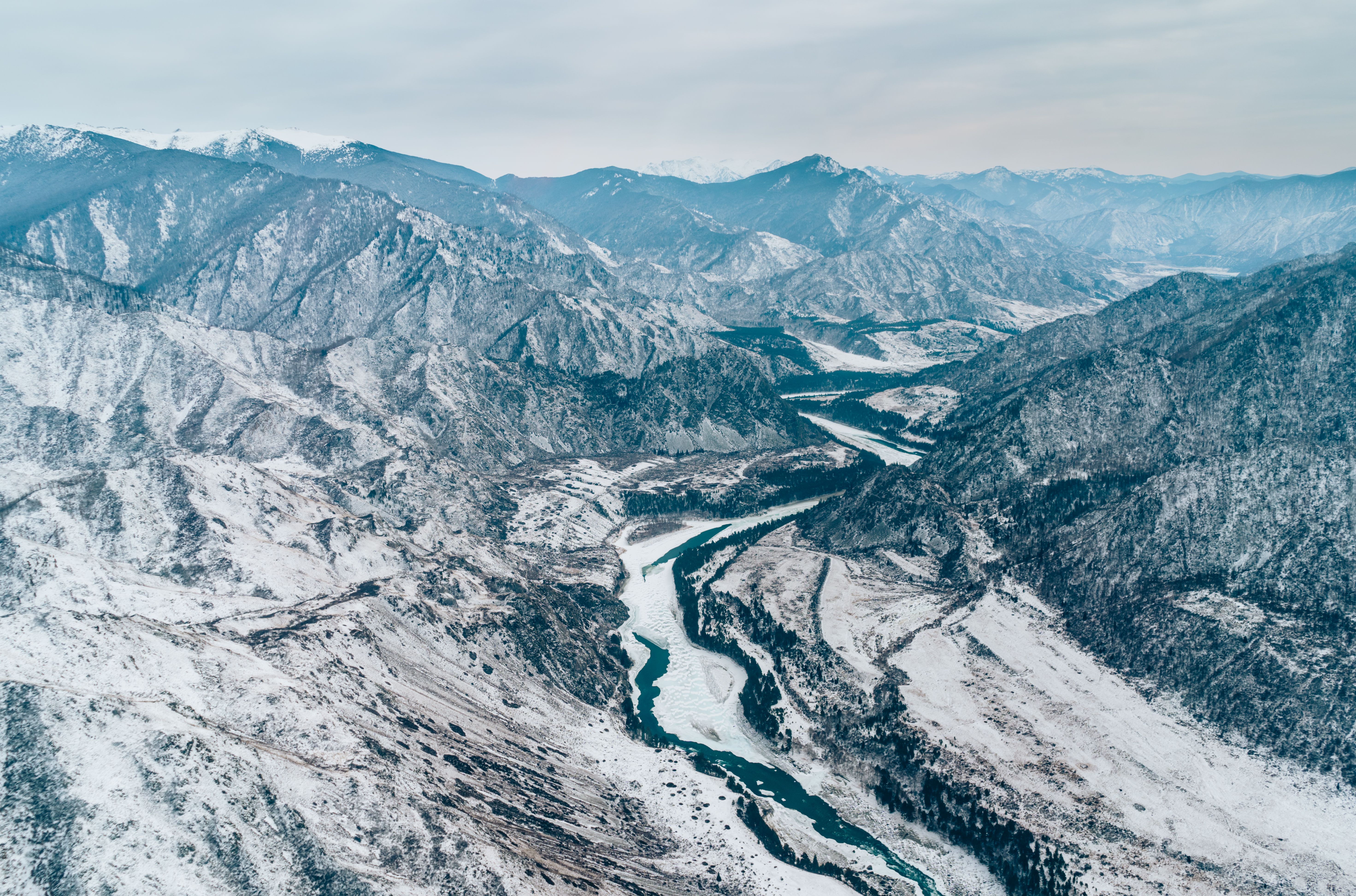 Aerial Photography of Snow-Covered Mountains during Winter · Free Stock ...