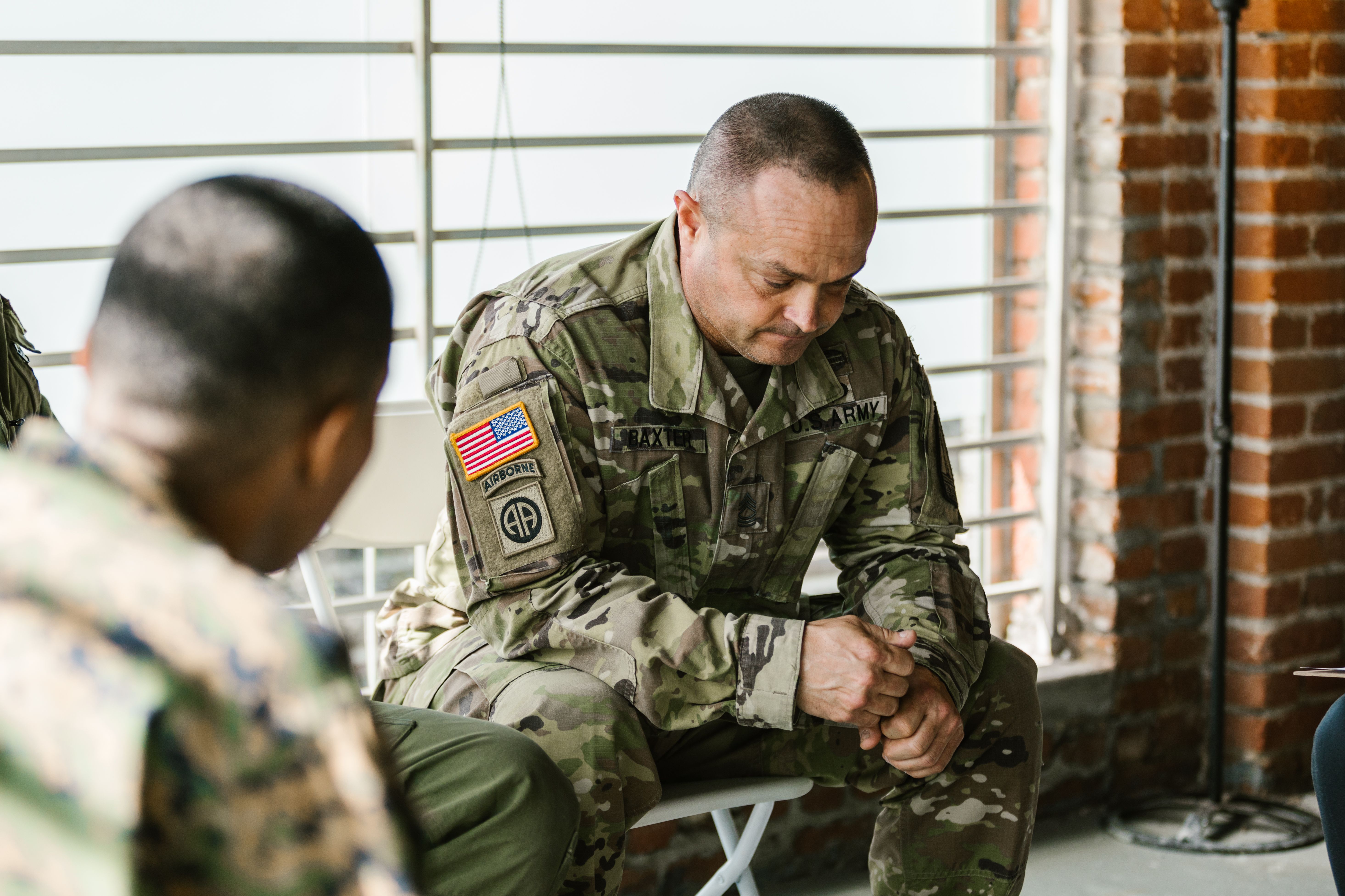 Photo of Soldier Looking Down · Free Stock Photo