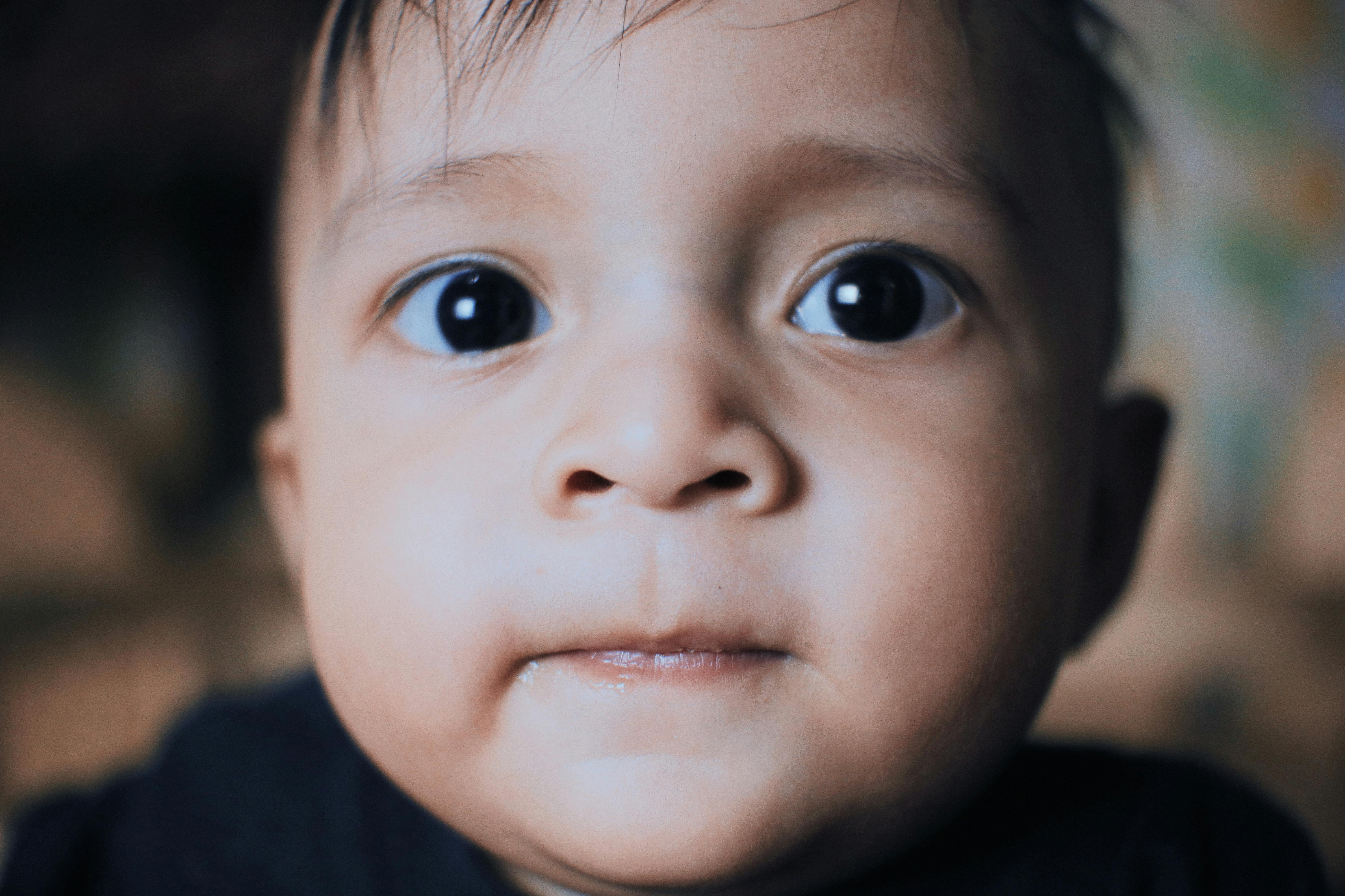 Adorable baby with brown eyes · Free Stock Photo