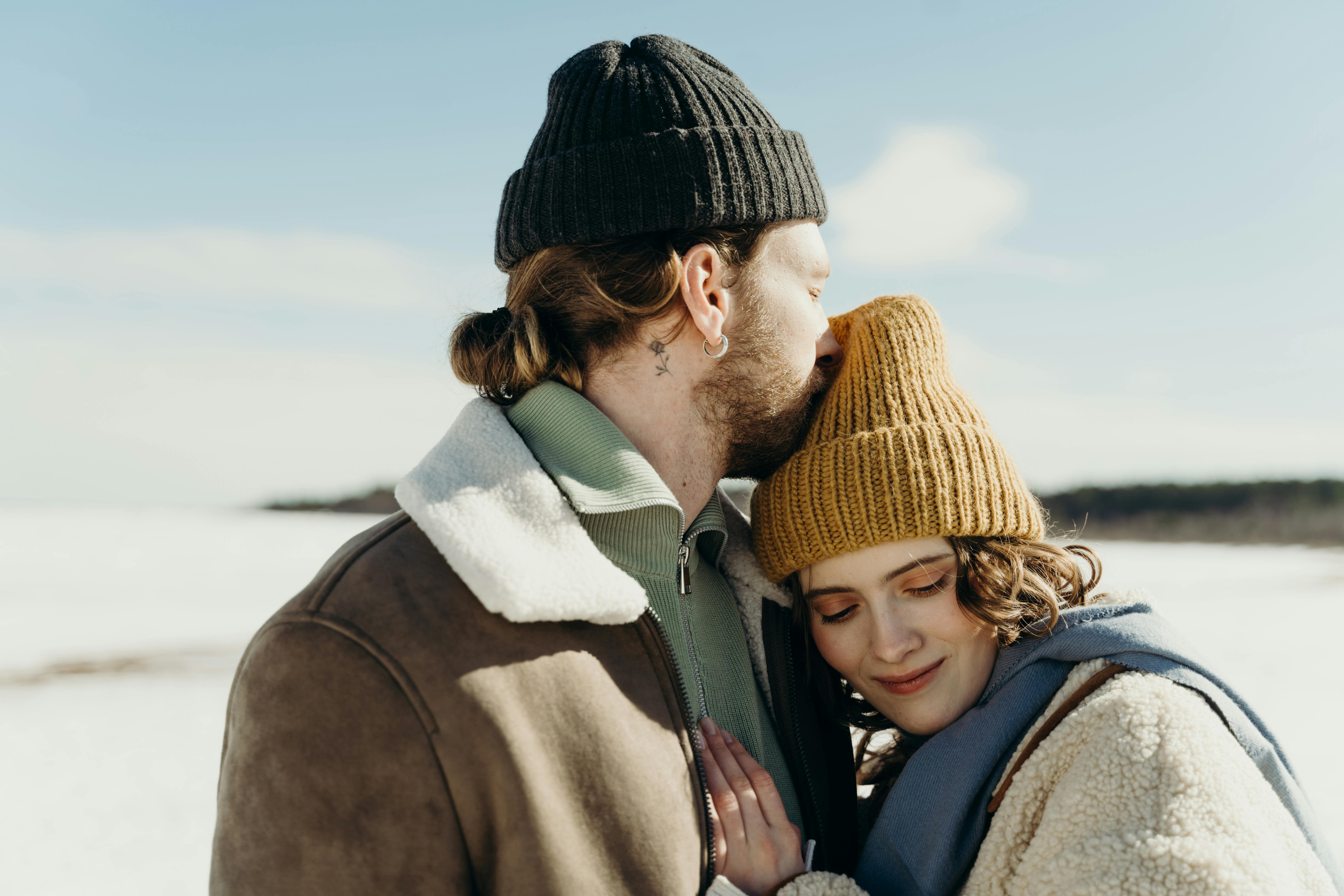 Couple Wearing Knitted Caps · Free Stock Photo