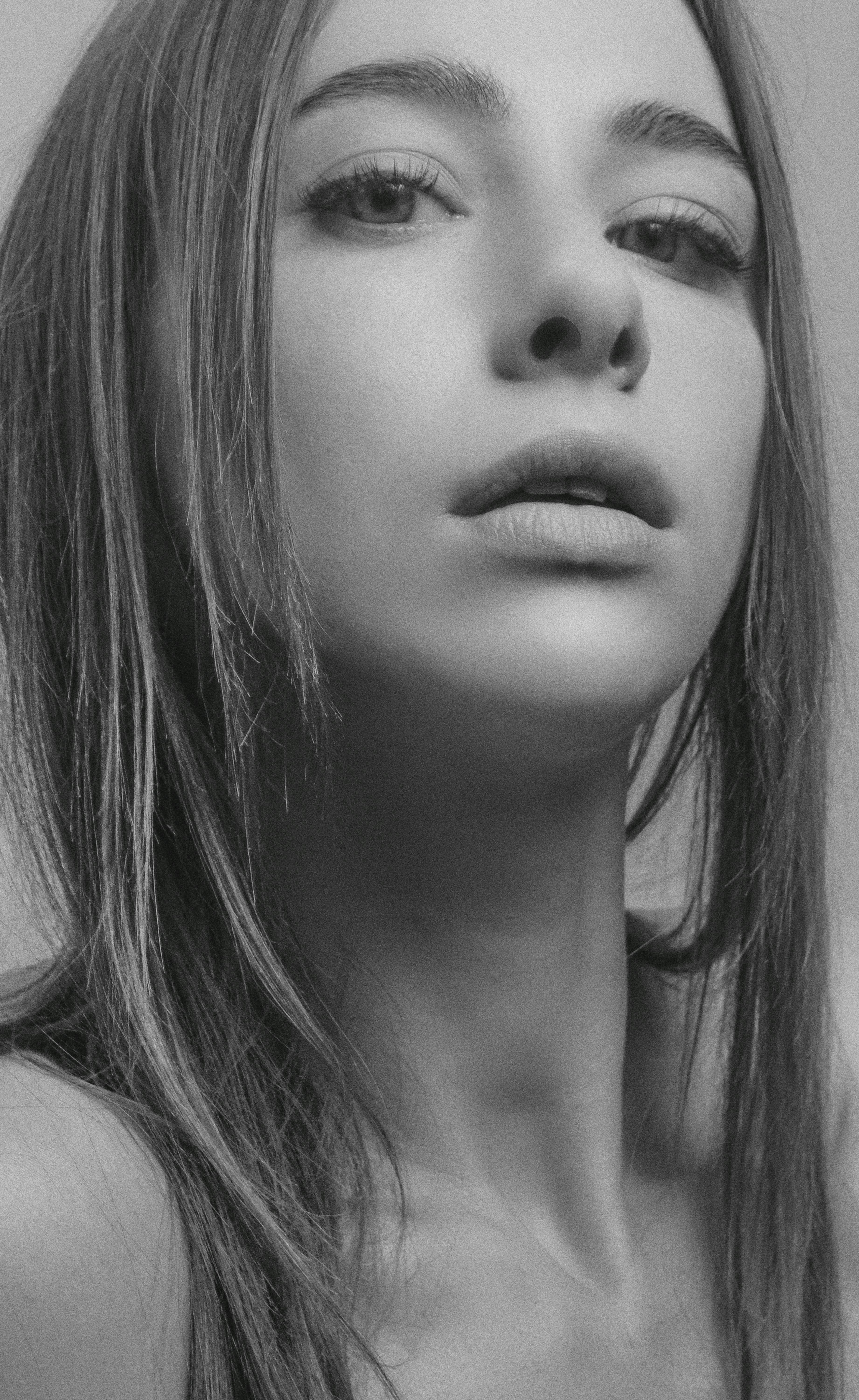 Grayscale Photo of a Womans Face · Free Stock Photo