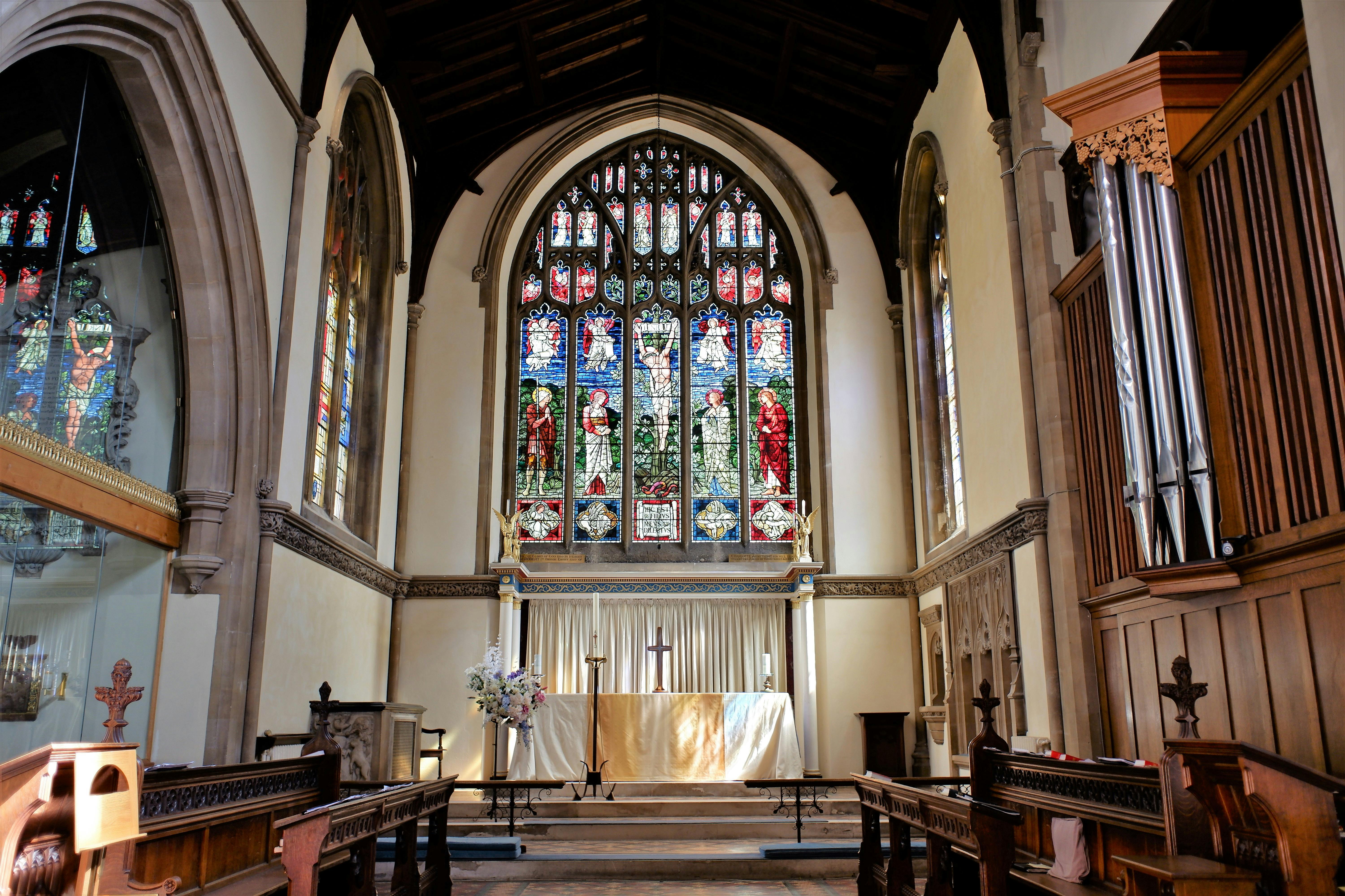 An Altar with Glass Windows · Free Stock Photo